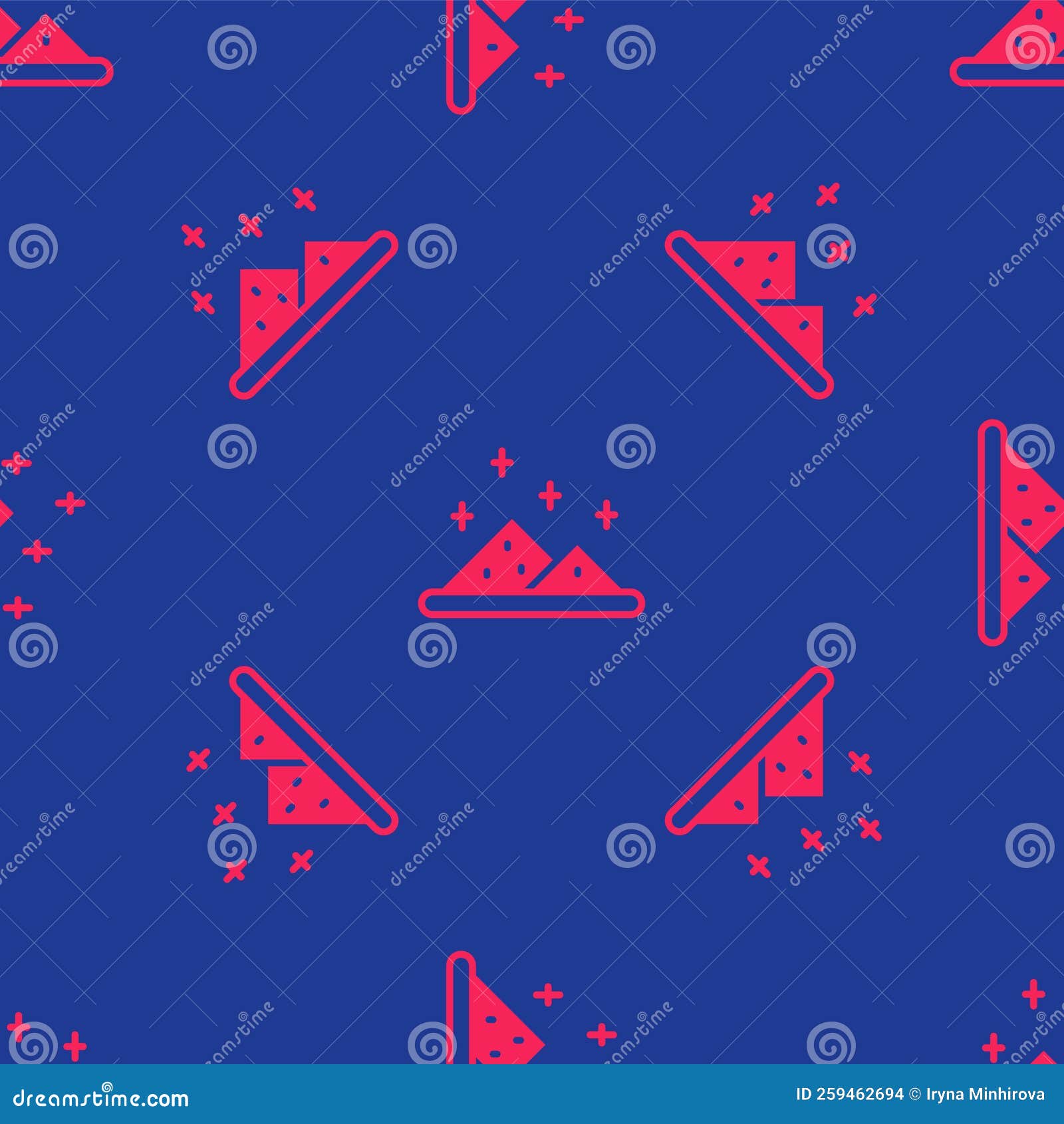 Red Magic Powder Icon Isolated Seamless Pattern on Blue Background ...