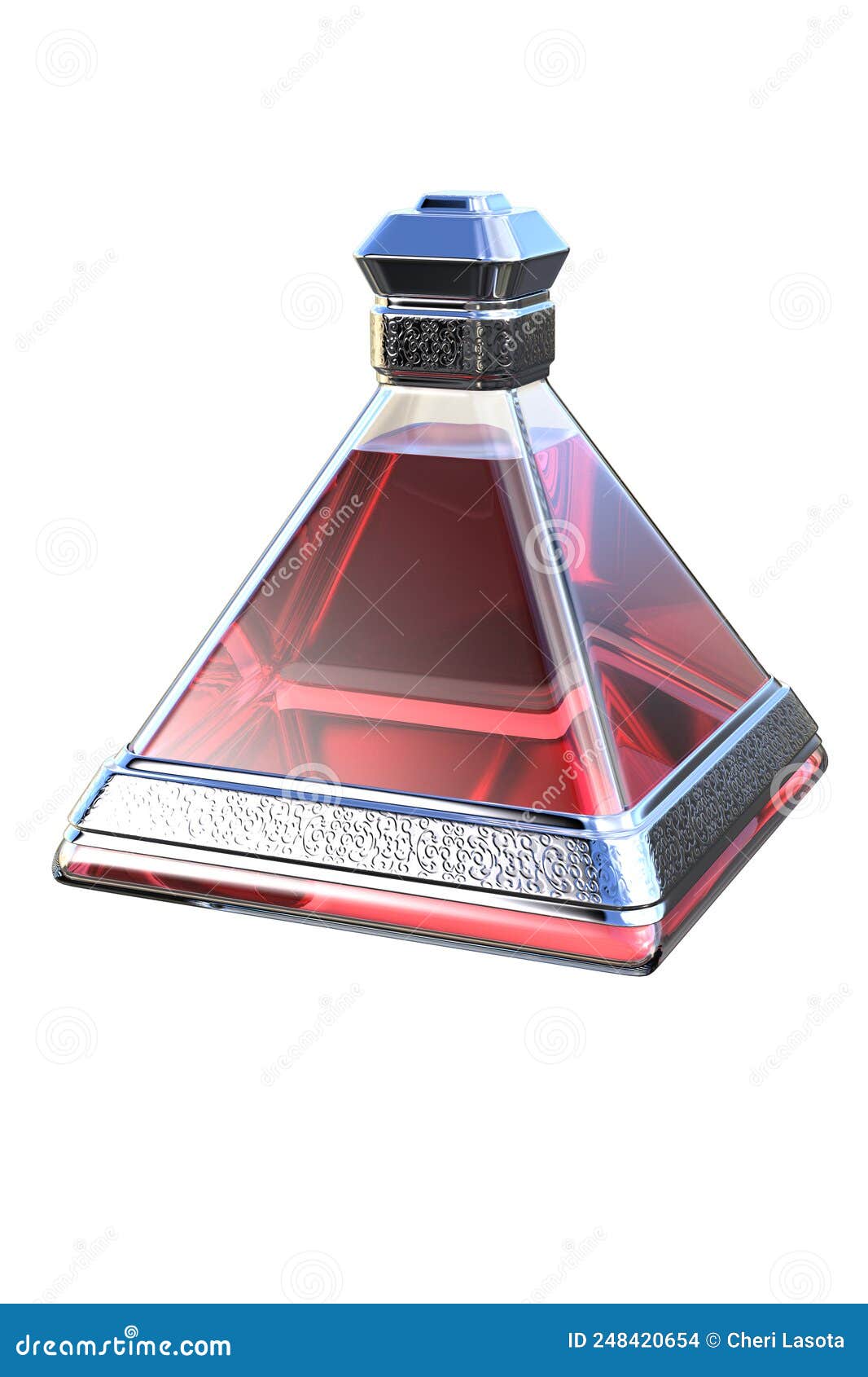 Red Magic Potion Bottle, 3D Illustration, 3D Rendering Stock ...