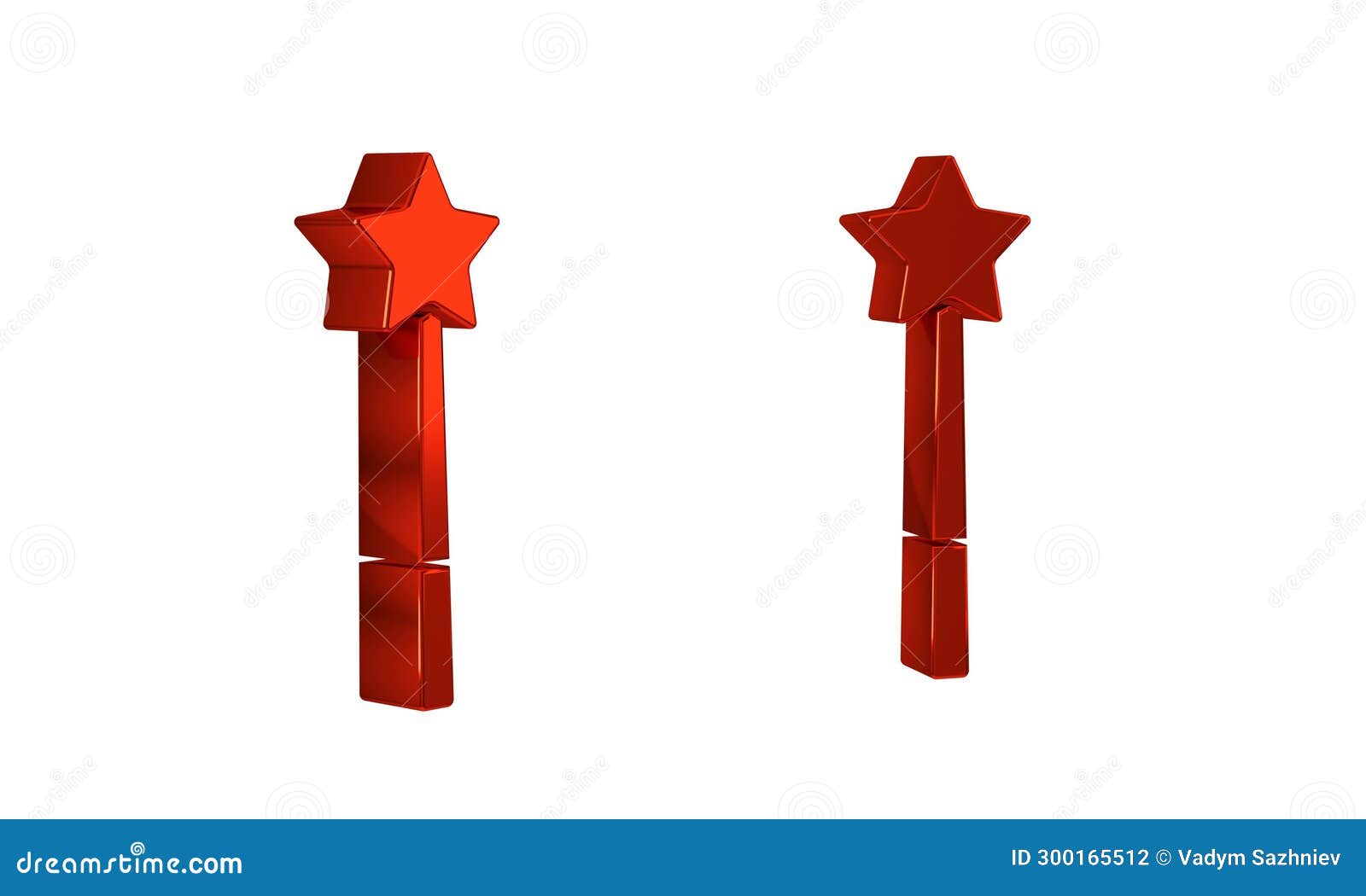 Red Magic Wand Icon Isolated on Transparent Background. Star Shape ...