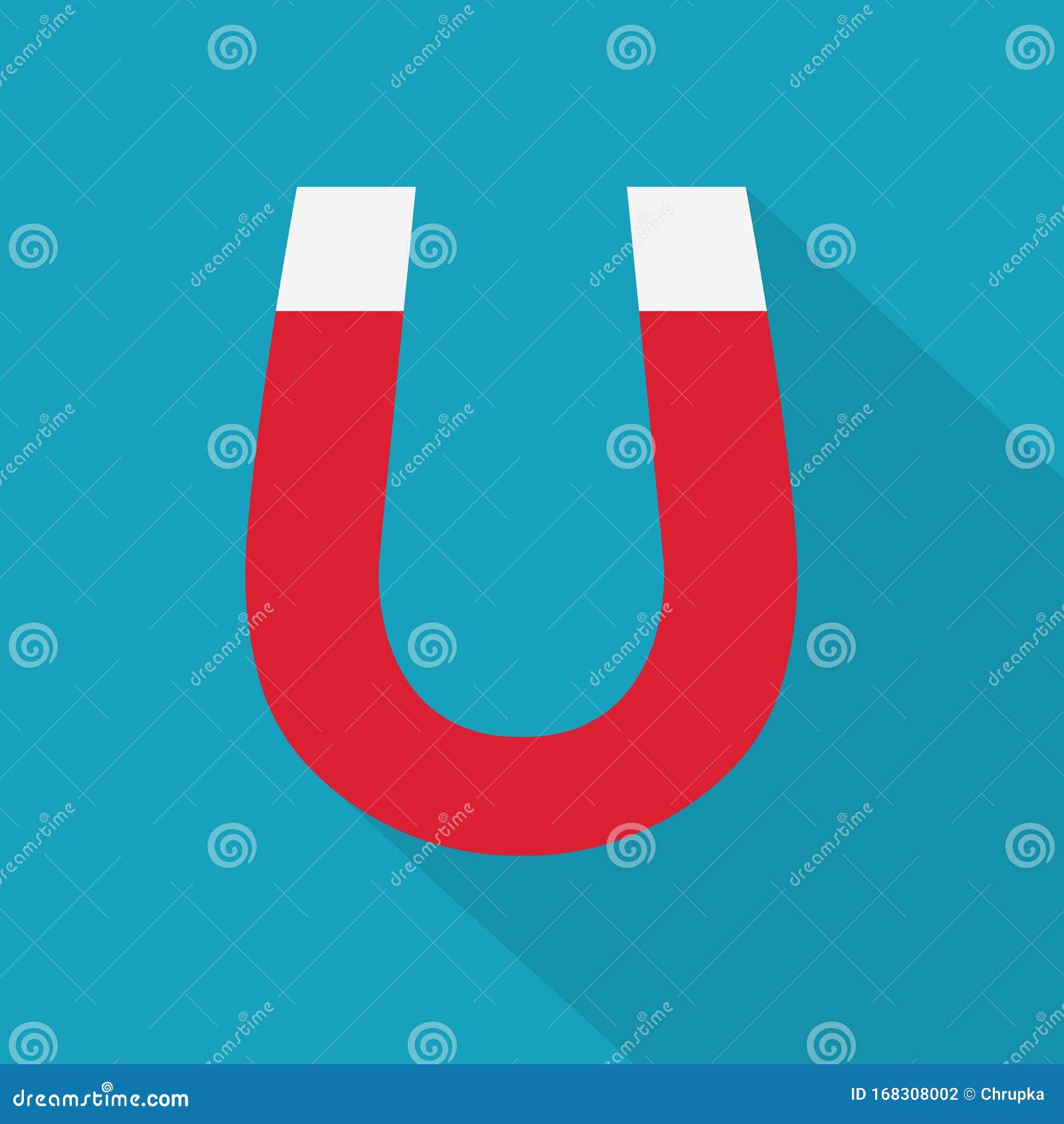 Red magnet icon stock vector. Illustration of blue, magnetism - 168308002
