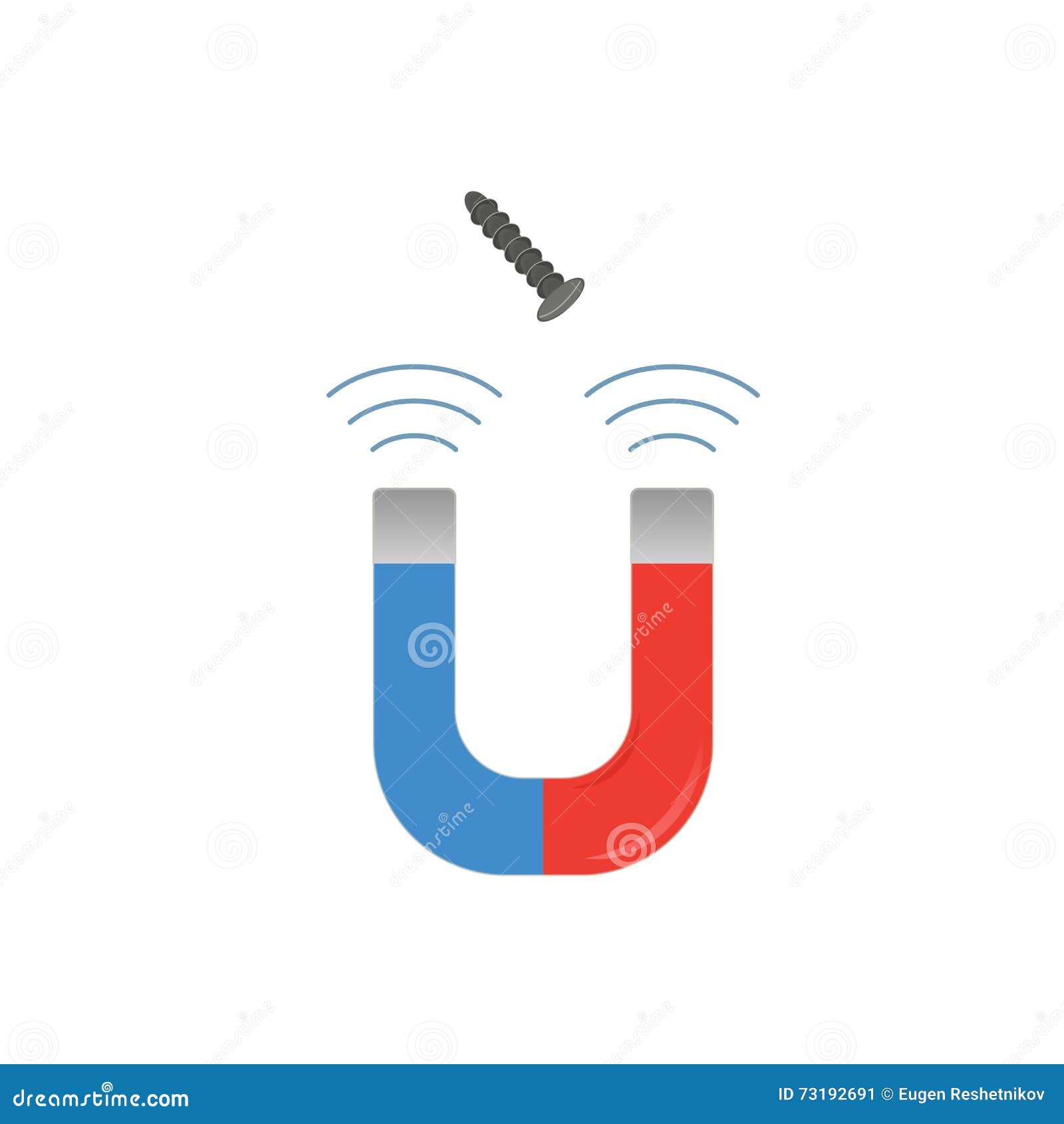 Red Magnet With Screw. Cartoon Vector | CartoonDealer.com #73192691