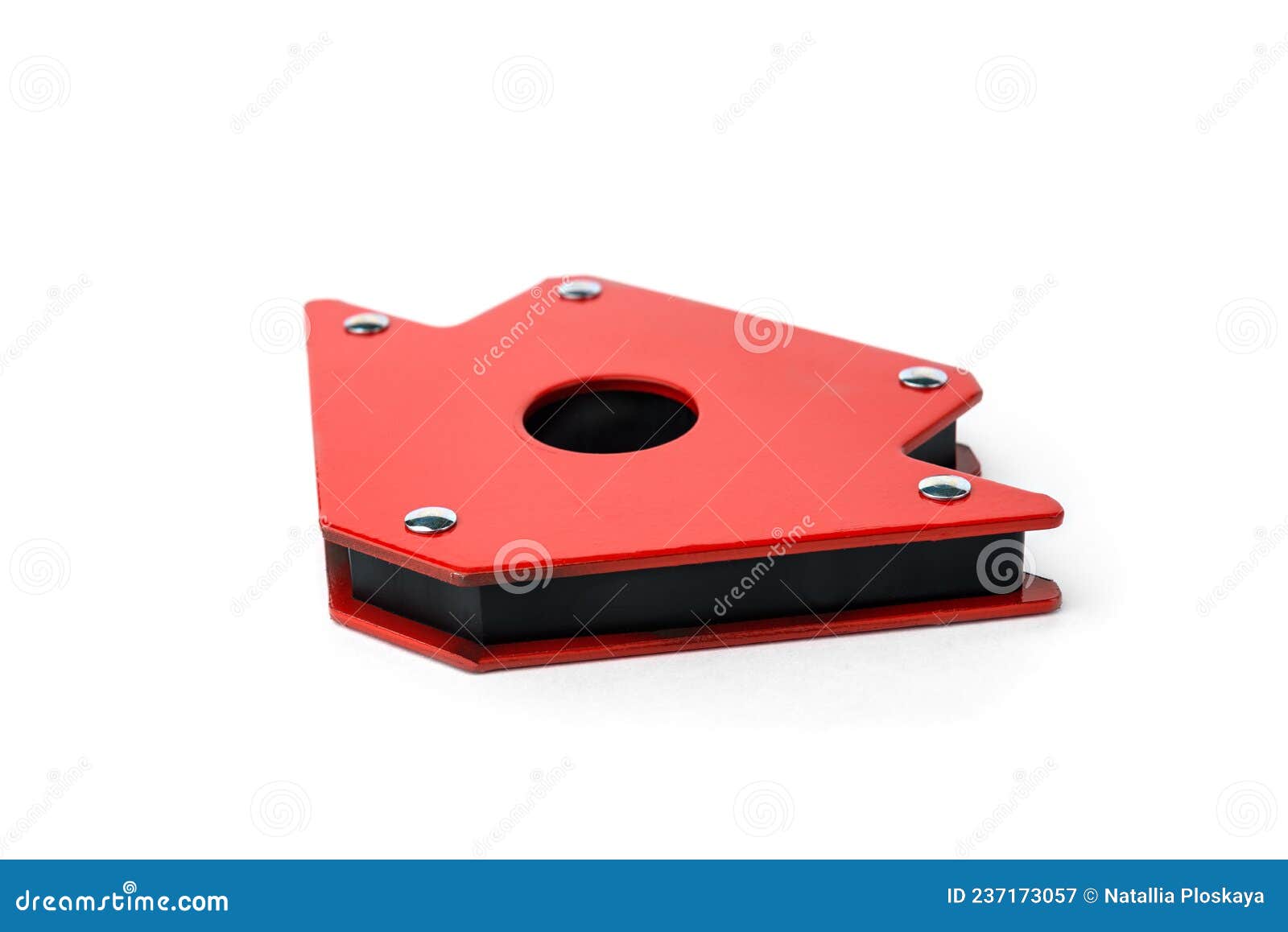 Red Magnetic Square for Welding Isolated on White Background. Stock ...