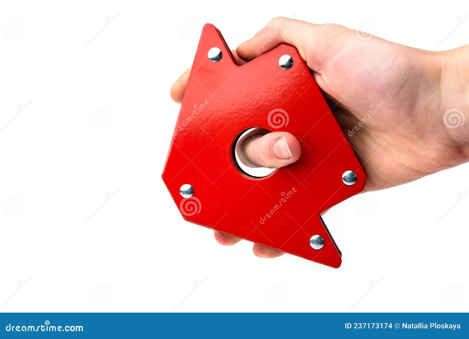 Red Magnetic Square for Welding Isolated on White Background. Stock ...