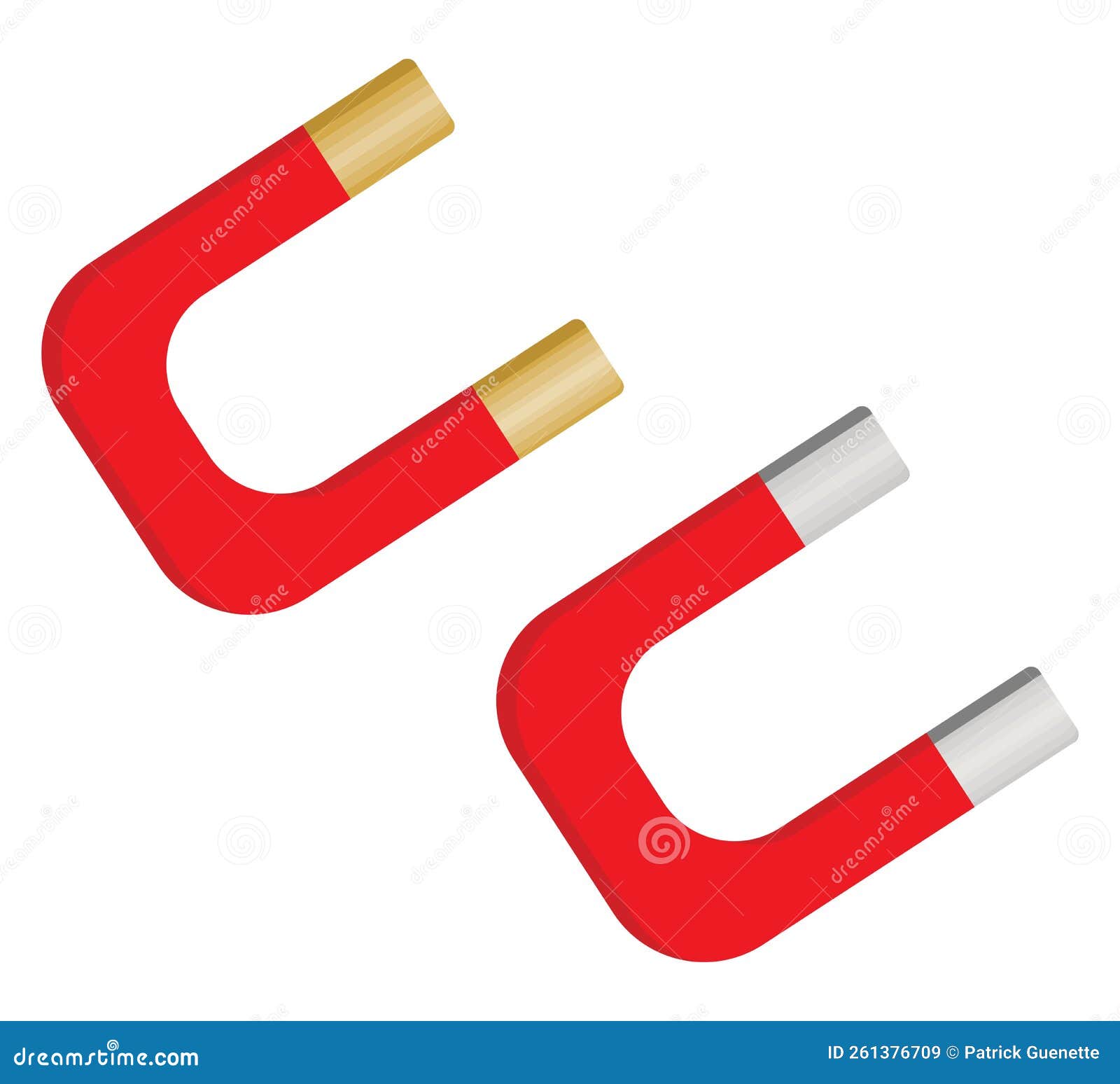 Red magnets, icon stock vector. Illustration of force - 261376709