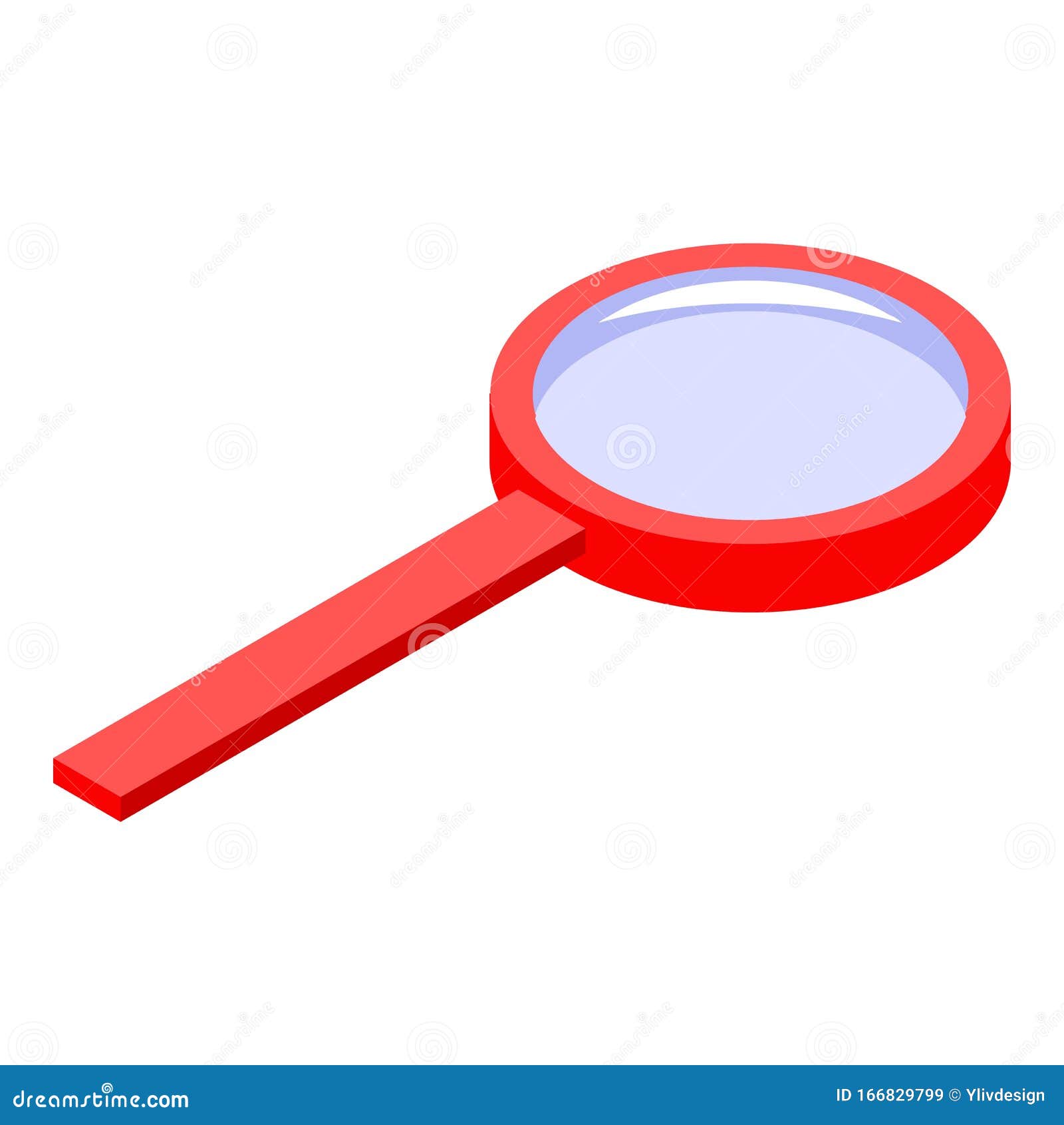 Red Magnifier Icon, Isometric Style Stock Vector - Illustration of ...