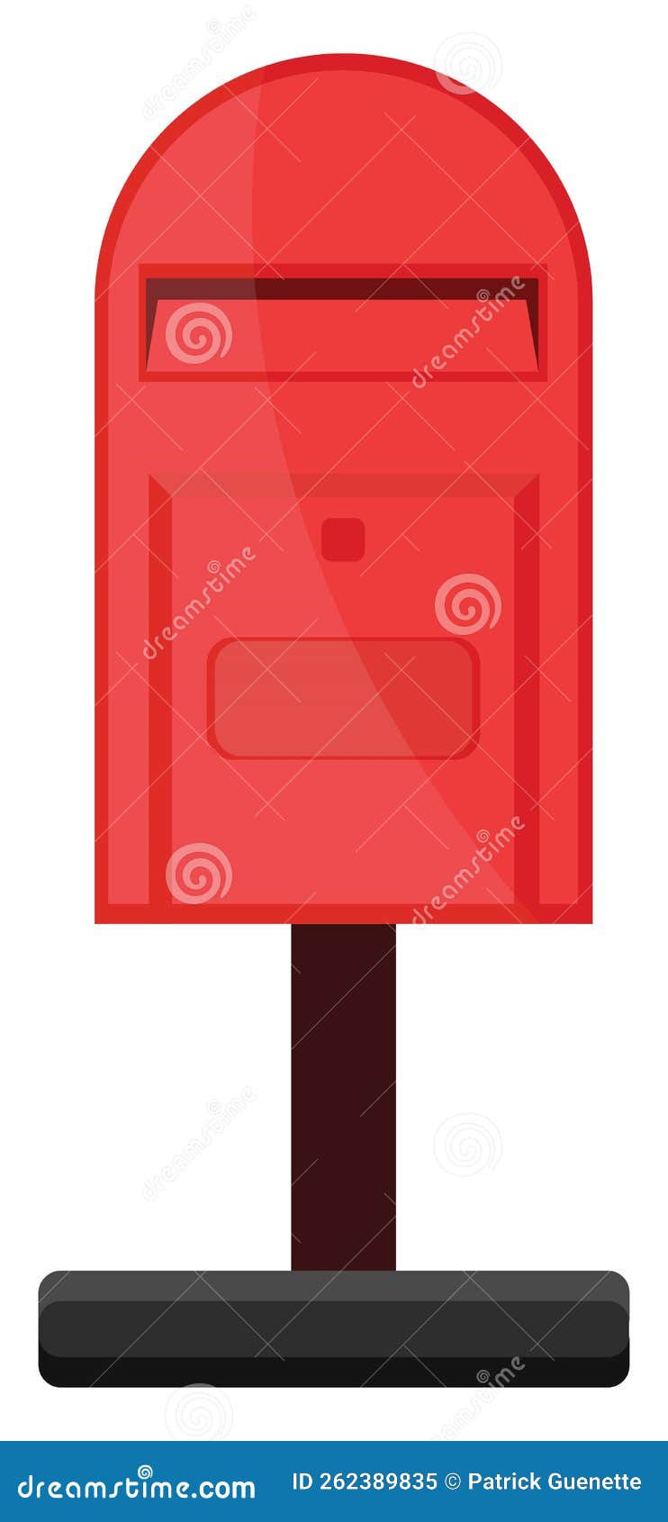 Red mail box, icon stock vector. Illustration of vector - 262389835