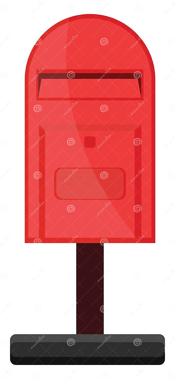 Red mail box, icon stock vector. Illustration of vector - 262389835