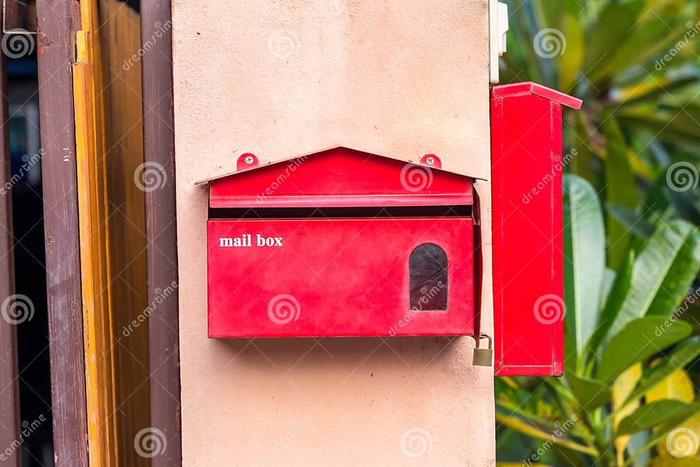 Red mail box stock photo. Image of metal, post, mail - 97230162