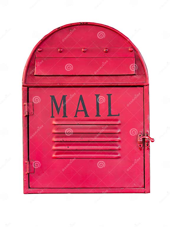 Red Mail Box Over a White Background Stock Image - Image of white, mail ...