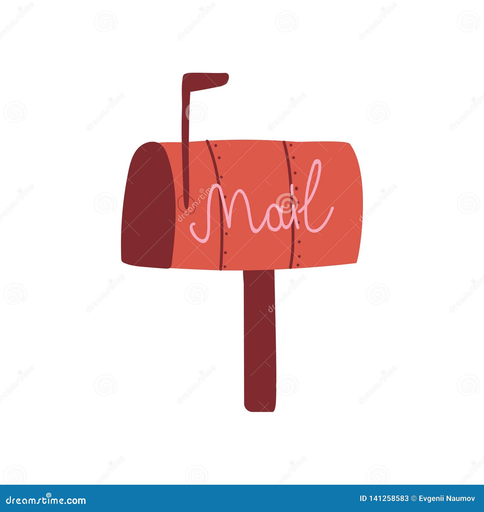 Red Mail Box, Post Office Box Vector Illustration Stock Vector ...