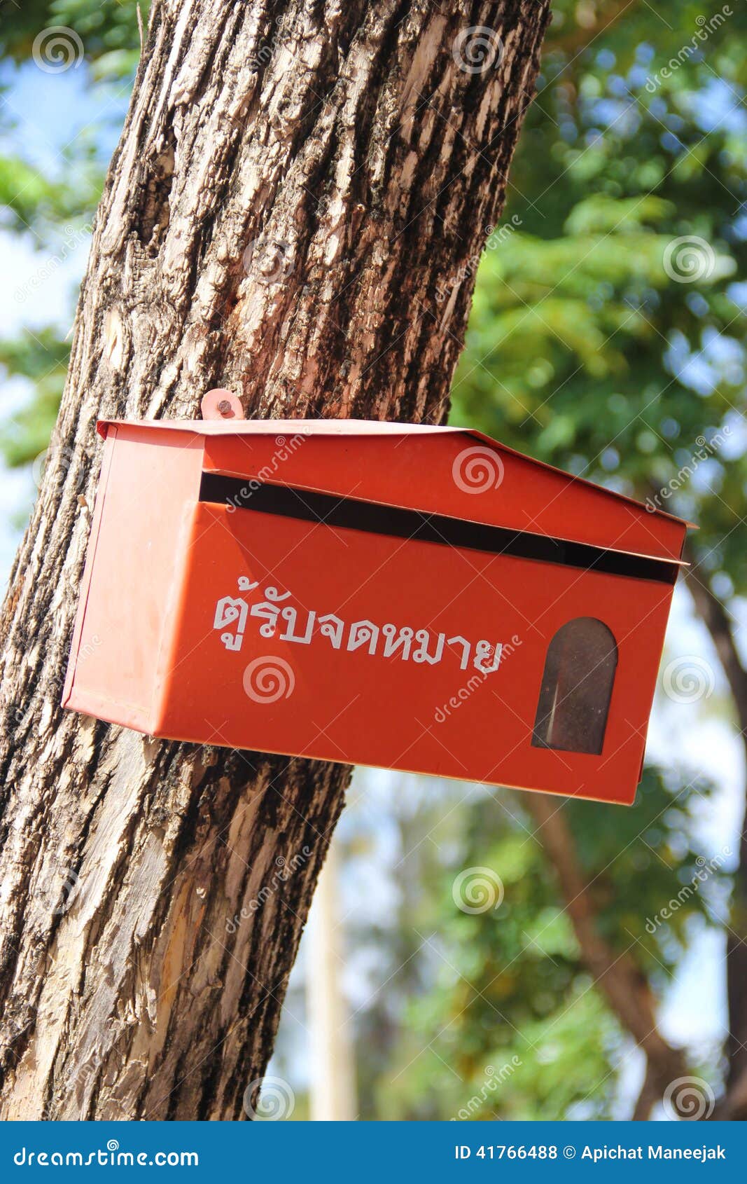 Red Mail Box stock photo. Image of package, tree, mail - 41766488