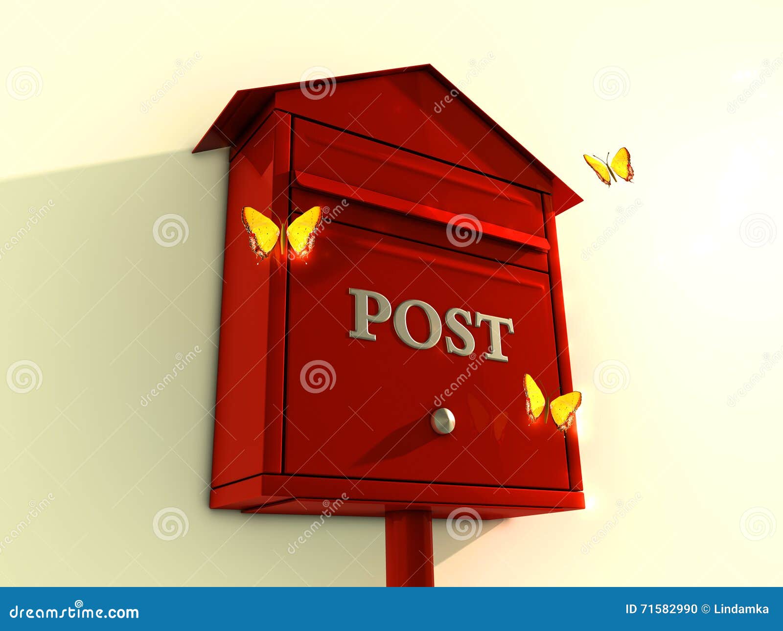 Red Mail box stock illustration. Illustration of central - 71582990