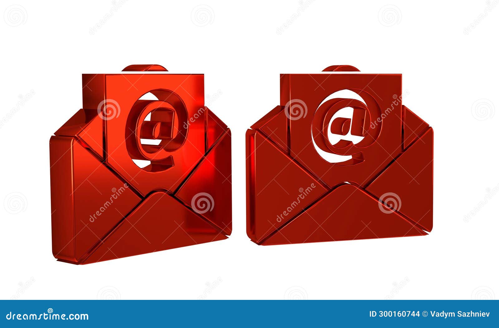 Red Mail and E-mail Icon Isolated on Transparent Background. Envelope ...