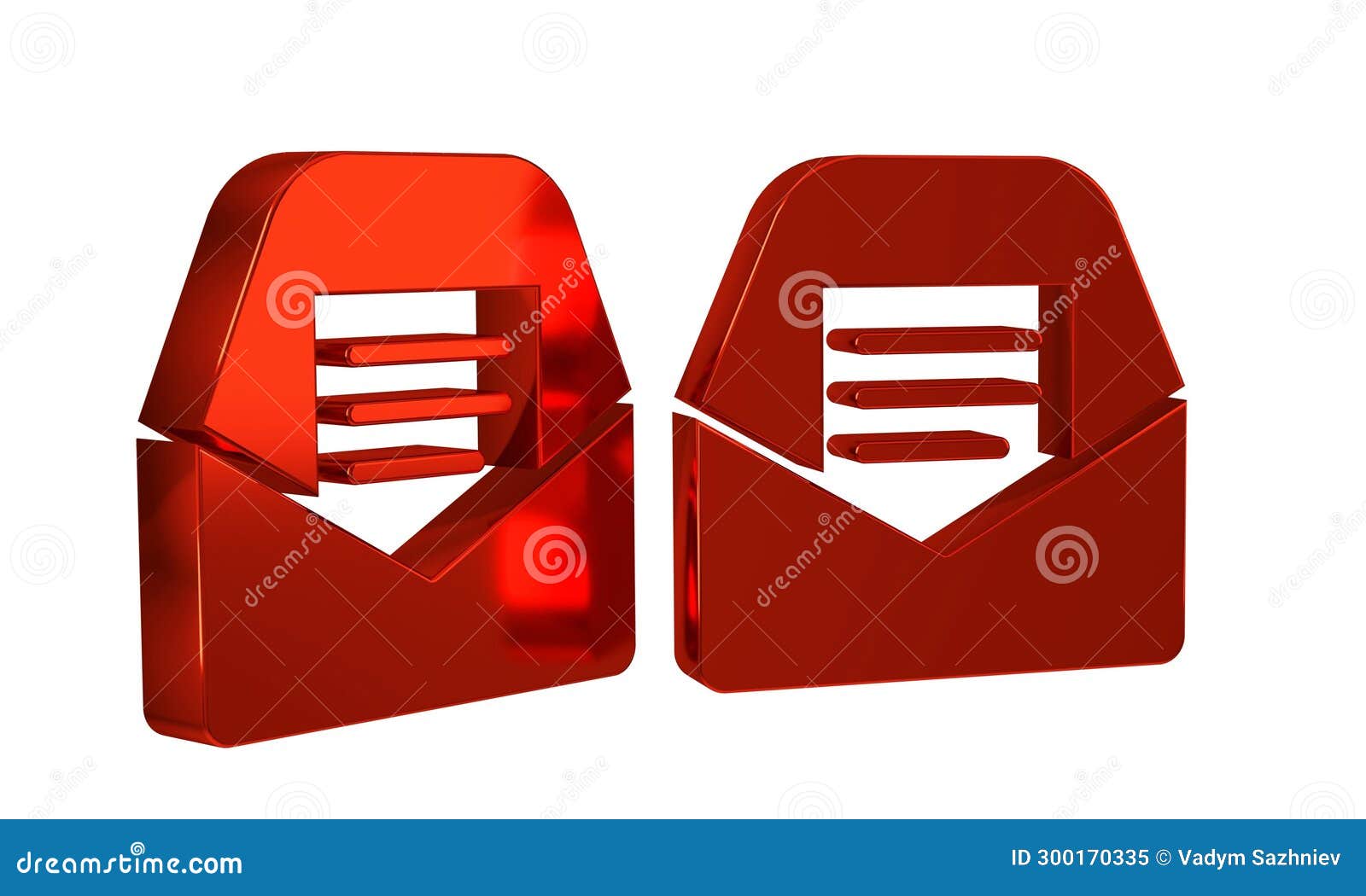 Red Mail and E-mail Icon Isolated on Transparent Background. Envelope ...