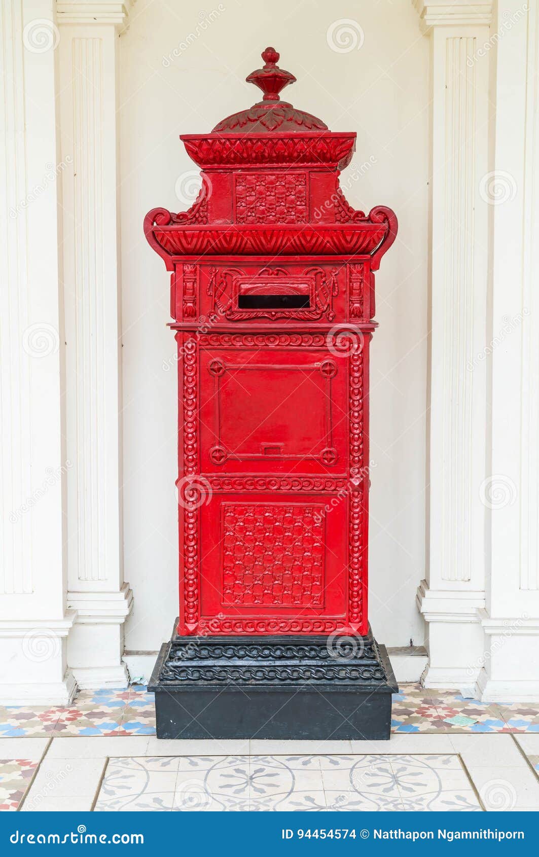 Red mail letter box stock photo. Image of street, retro - 94454574