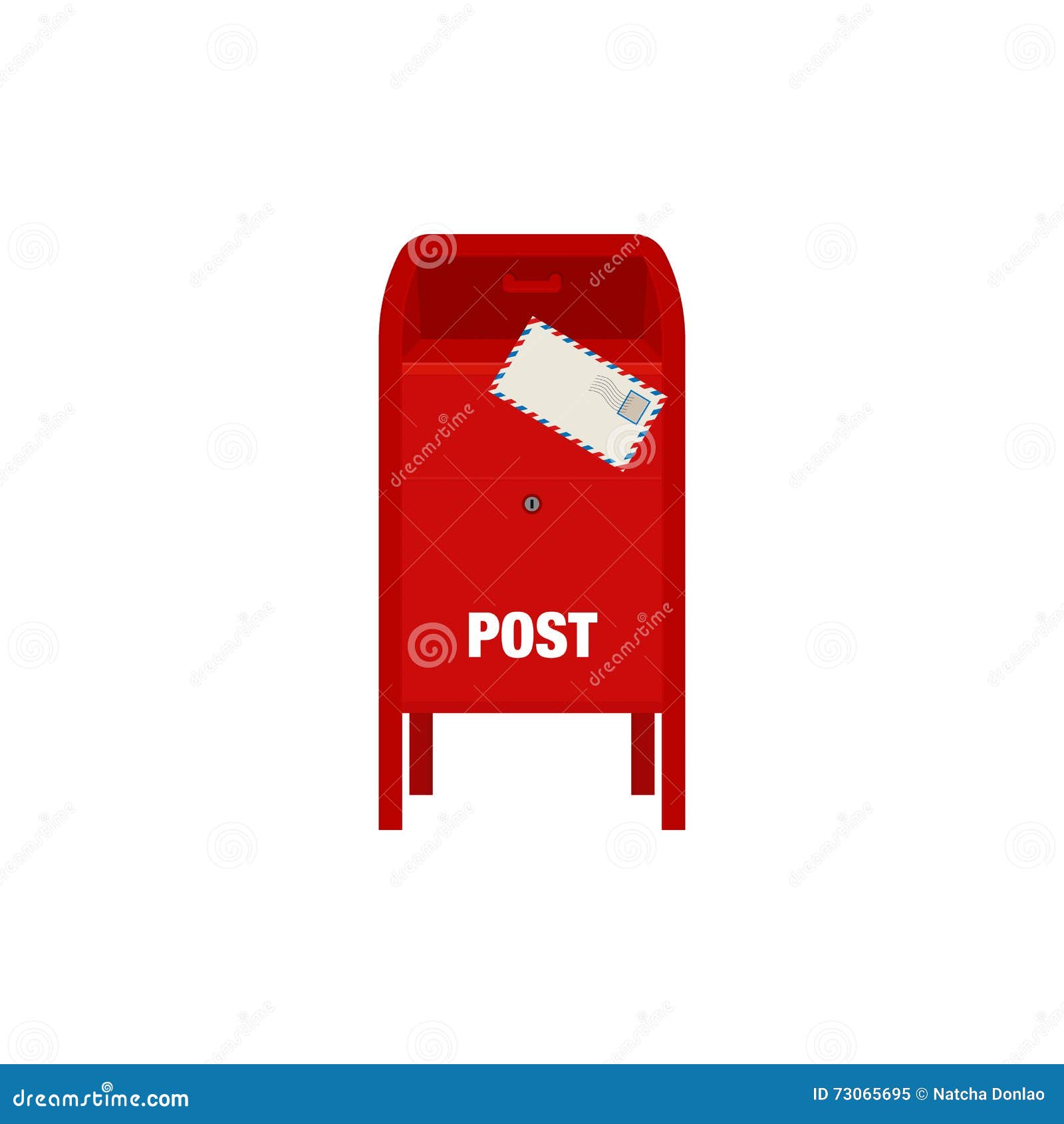 Red Mail Post Box Vector Illustration Stock Vector - Illustration of ...