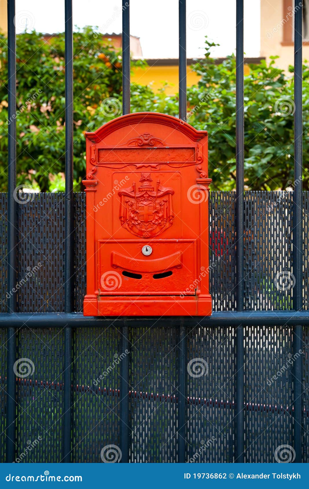 Red mailbox stock photo. Image of friend, office, postcard - 19736862