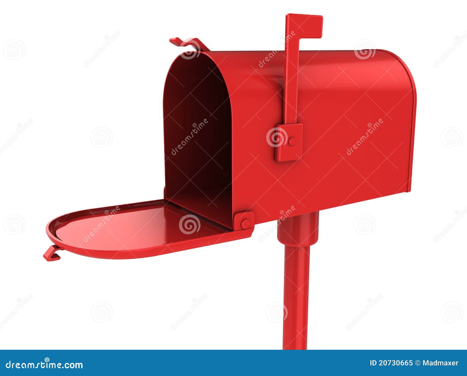 Red mailbox stock illustration. Illustration of flag - 20730665