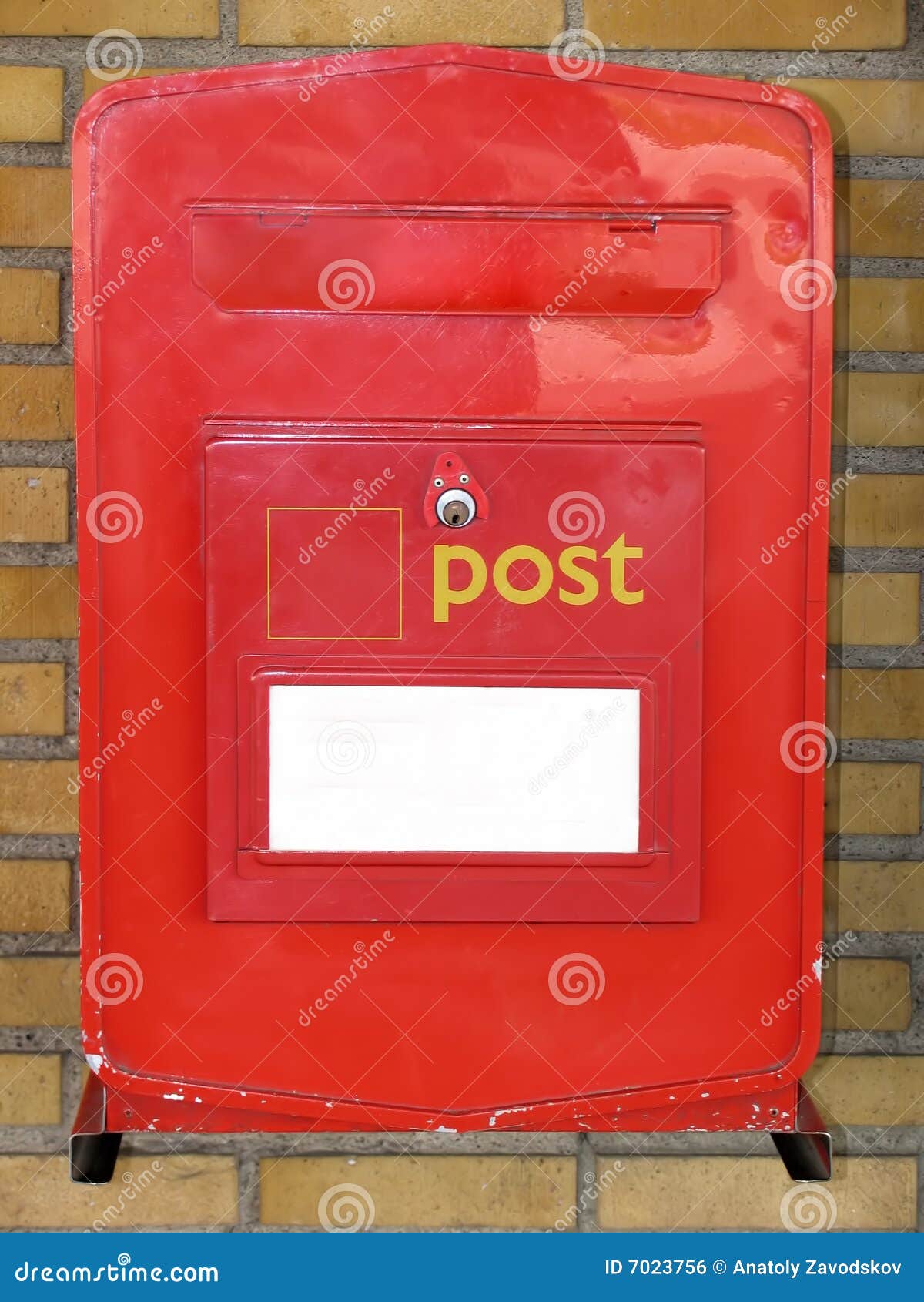Red Mailbox stock photo. Image of post, brick, information - 7023756