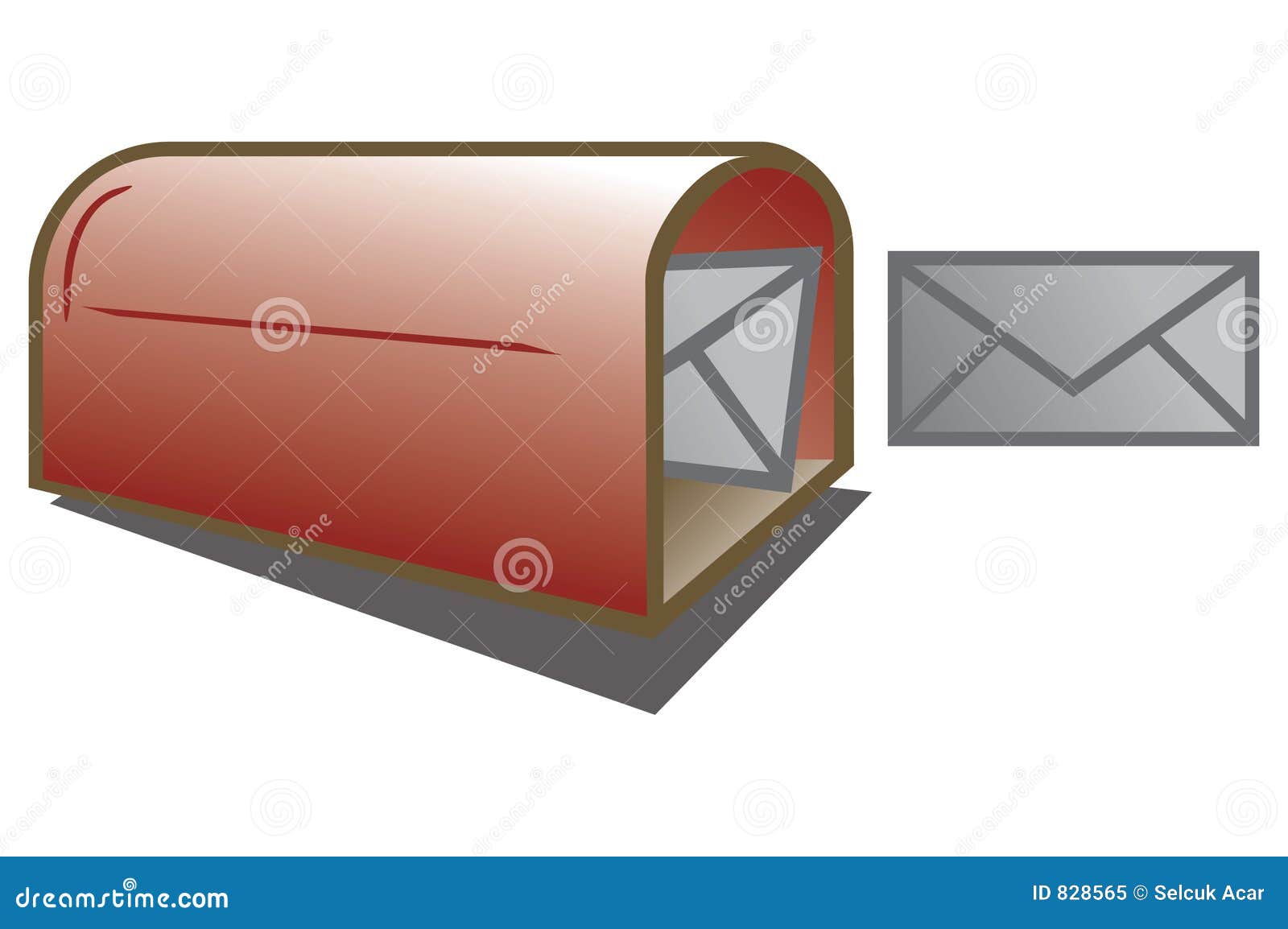 Red mailbox. stock vector. Illustration of post, mailbox - 828565