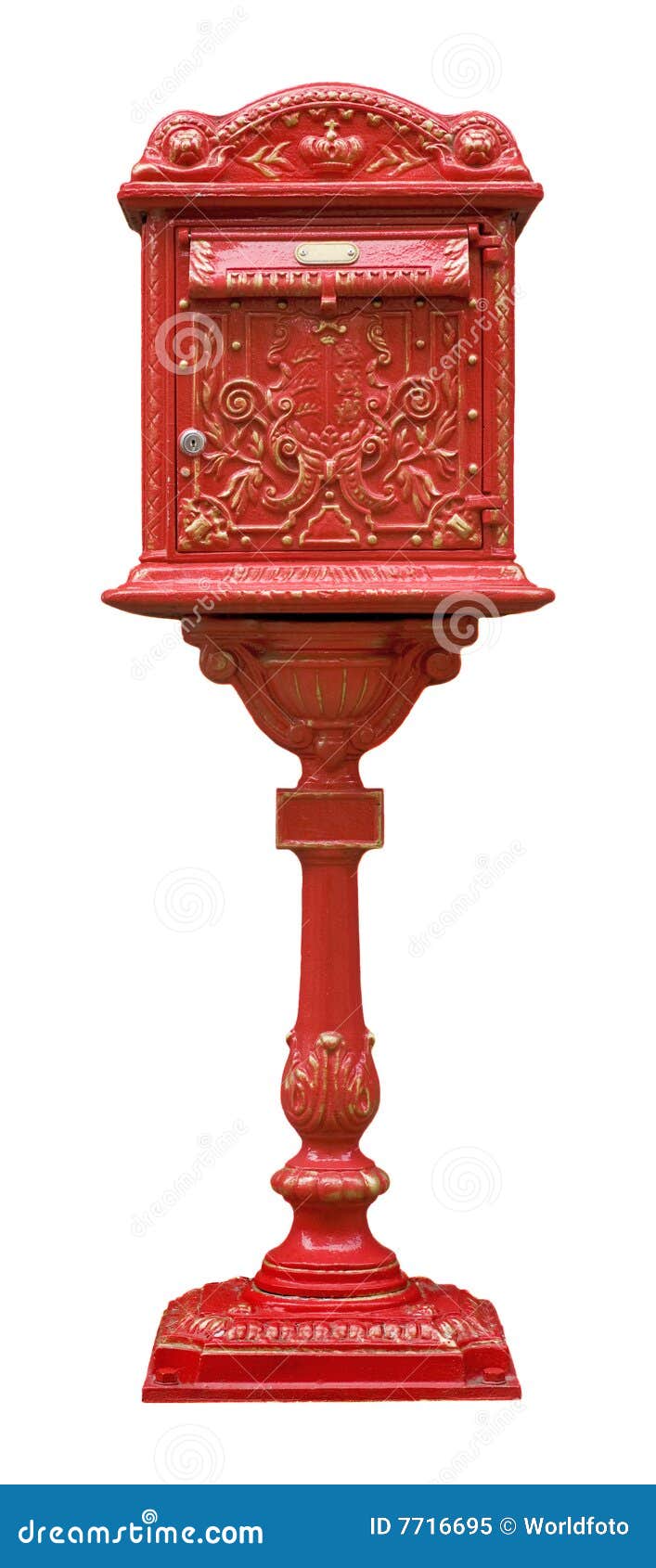 Red Mailbox (cutout) stock image. Image of traditional - 7716695
