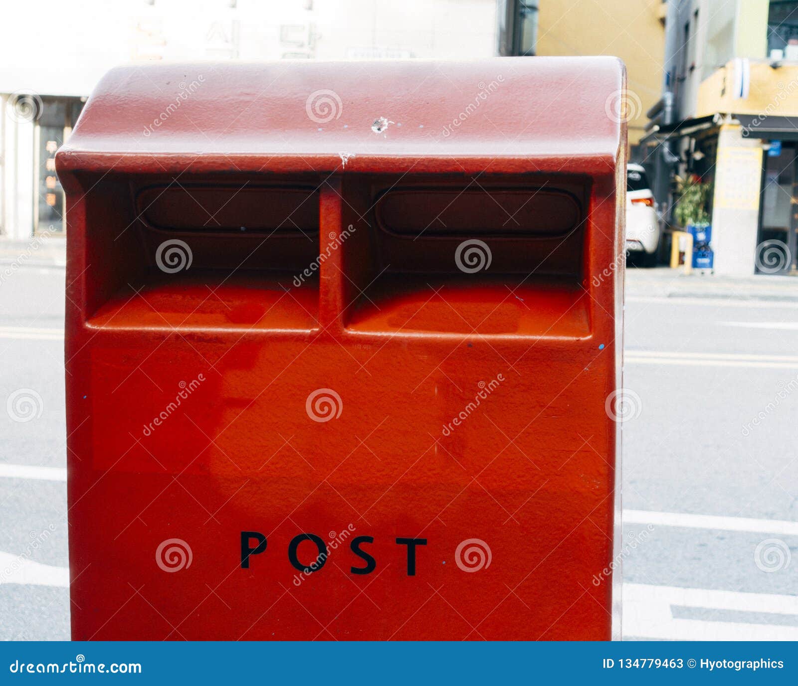 A red mailbox, south korea stock image. Image of plastic - 134779463
