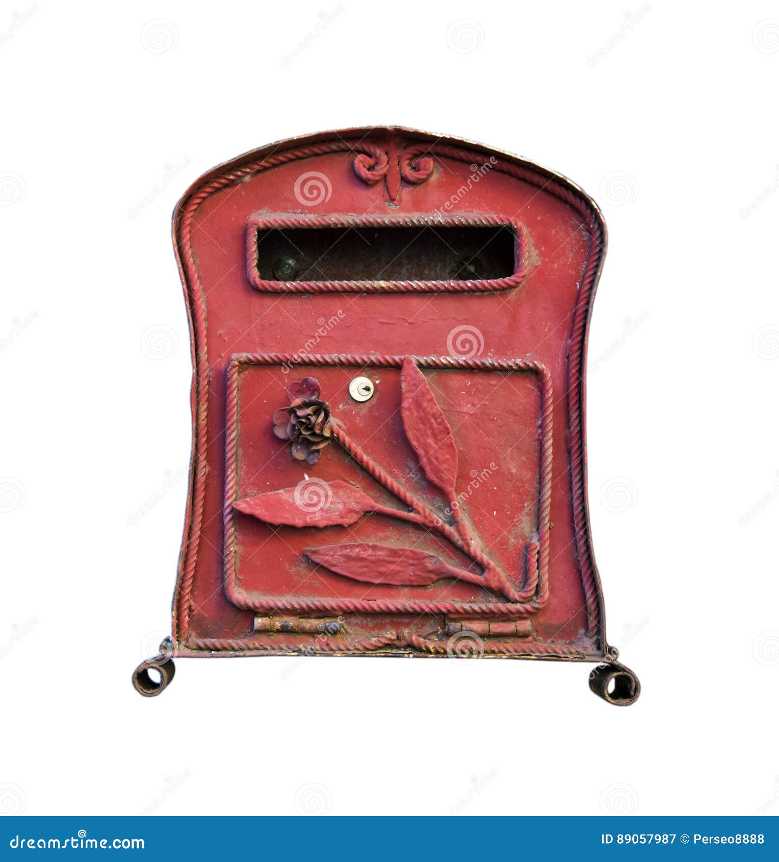 Red Mailbox, Vintage Style, Isolated on White Background. Stock Image ...