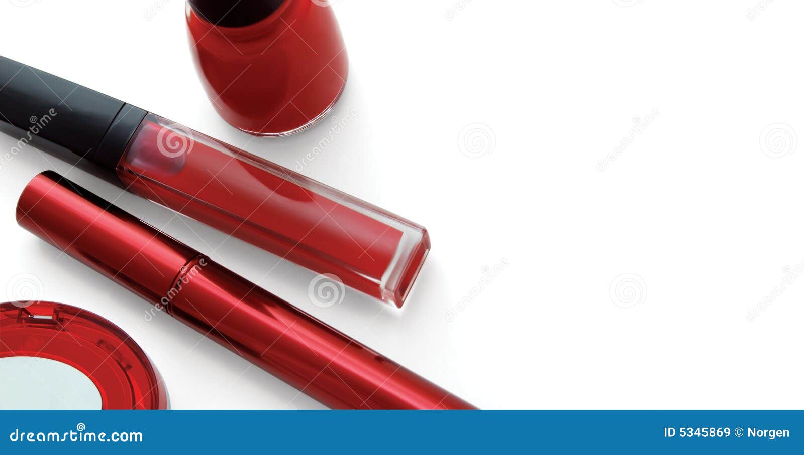 Red makeup set stock image. Image of path, polish, lipstick - 5345869
