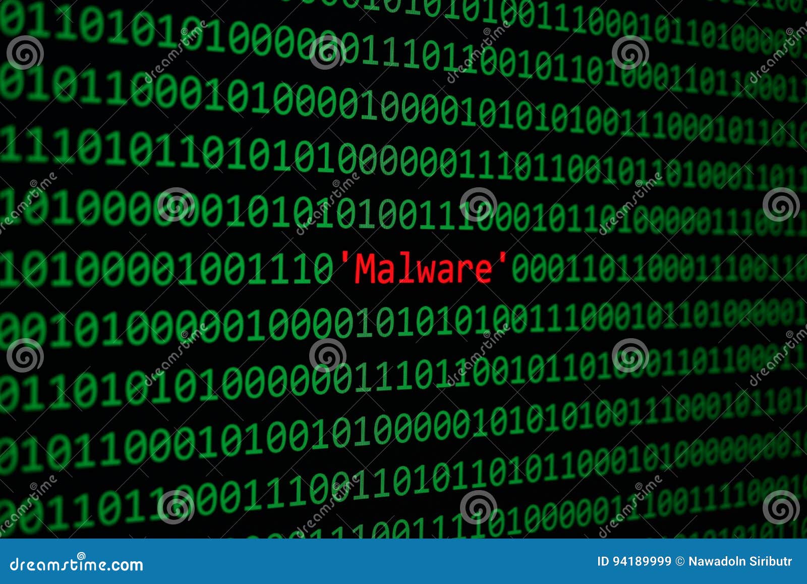 Red Malware and Binary Code Concept Security and Malware Attack. Stock ...