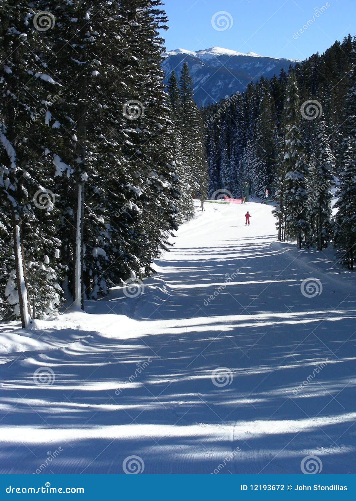 Red Man Skiing stock photo. Image of slope, colorado - 12193672