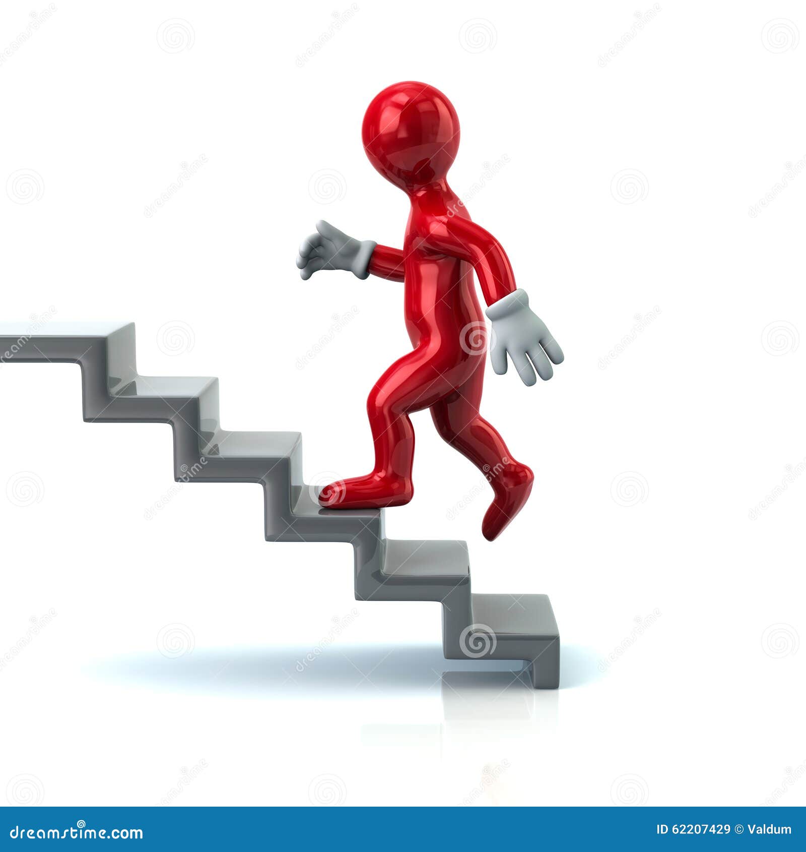 Red of Man on Stairs Going Up Stock Illustration - Illustration of ...