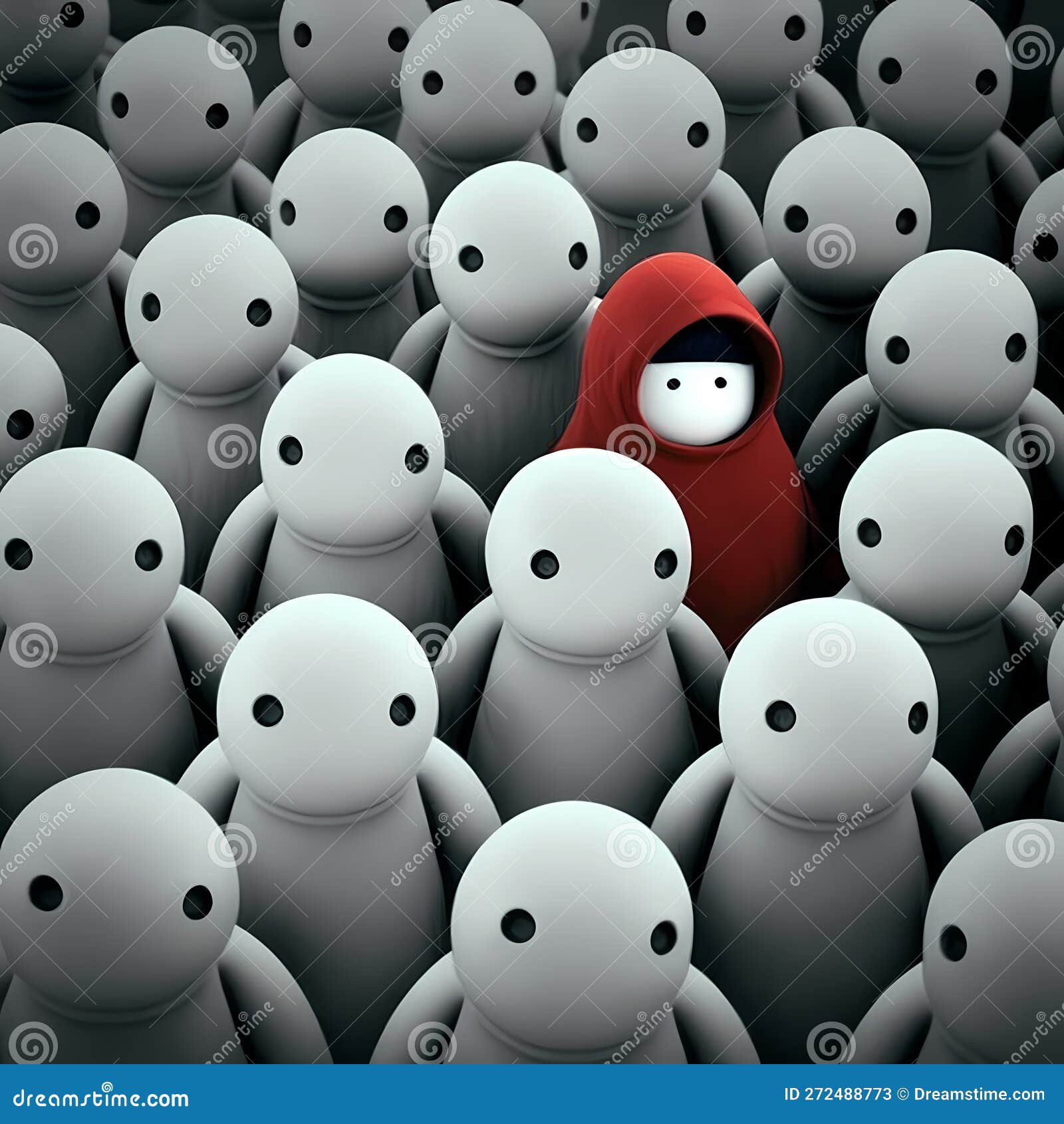 Red Man Standing Out. Generative AI Stock Illustration - Illustration ...