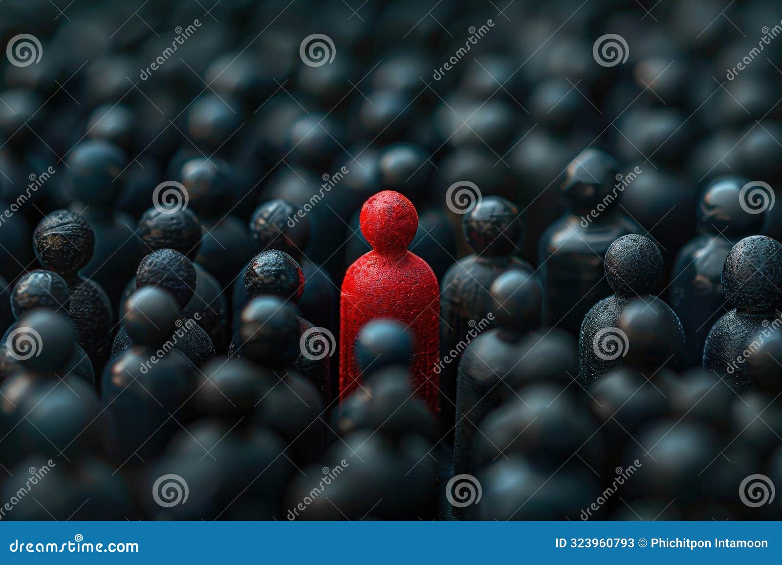 A Red Man Stands Out in a Black Crowd . Stock Illustration ... A Red Man Stands Out in a Black Crowd . Stock Illustration ...