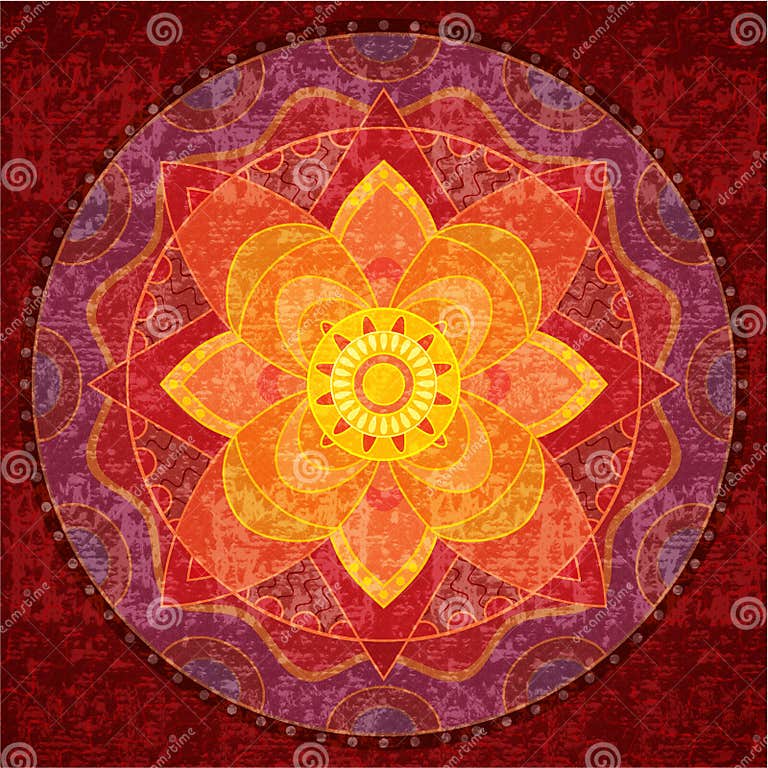 Red mandala stock illustration. Illustration of geometric - 18270204