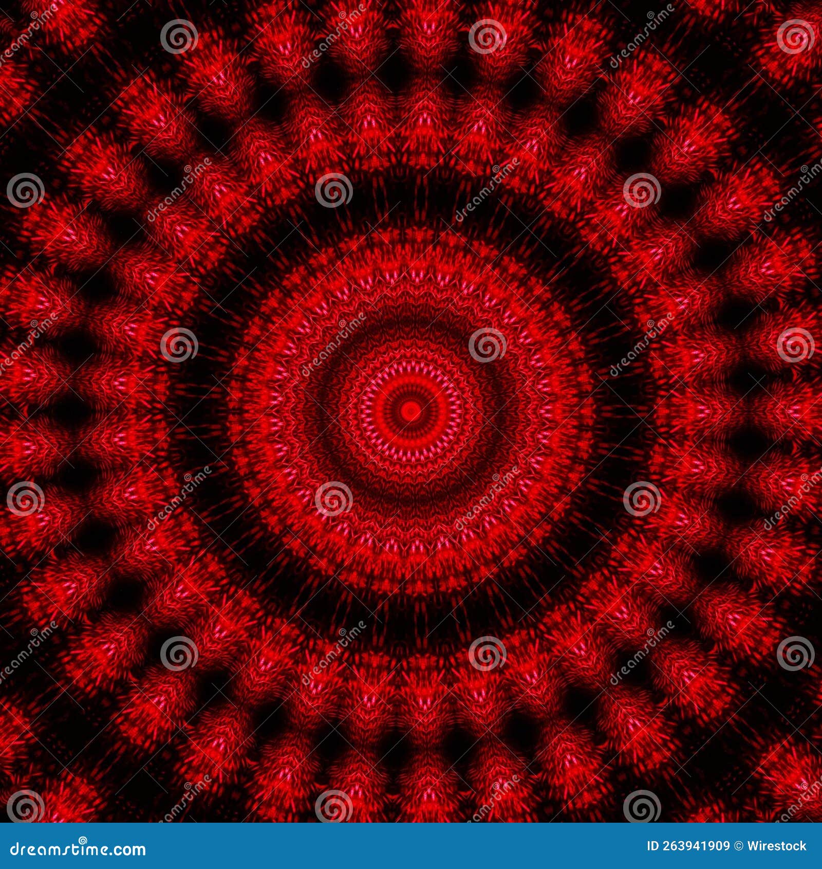 Red Mandala Colorful Abstract on the Black Background Stock ...