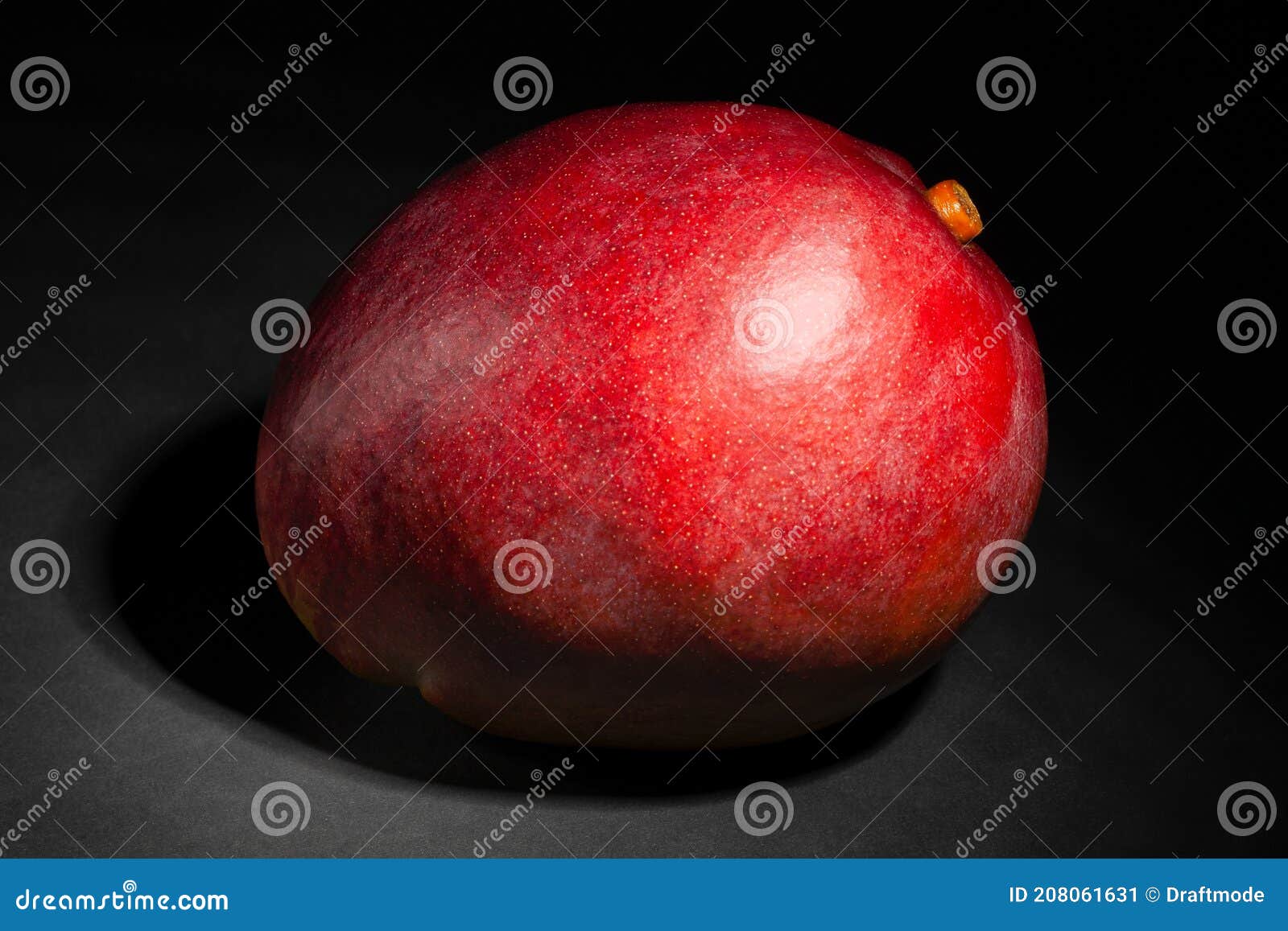 Red mango on black stock image. Image of nutrient, single - 208061631