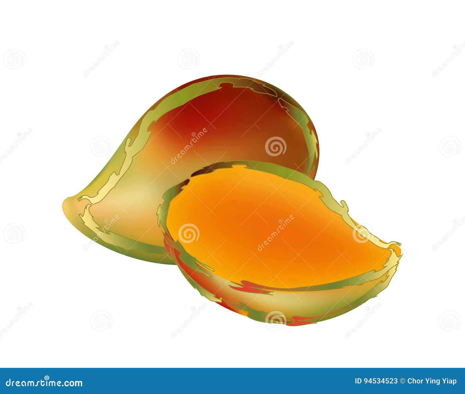 Red mangoes stock vector. Illustration of vitamins, ripe - 94534523