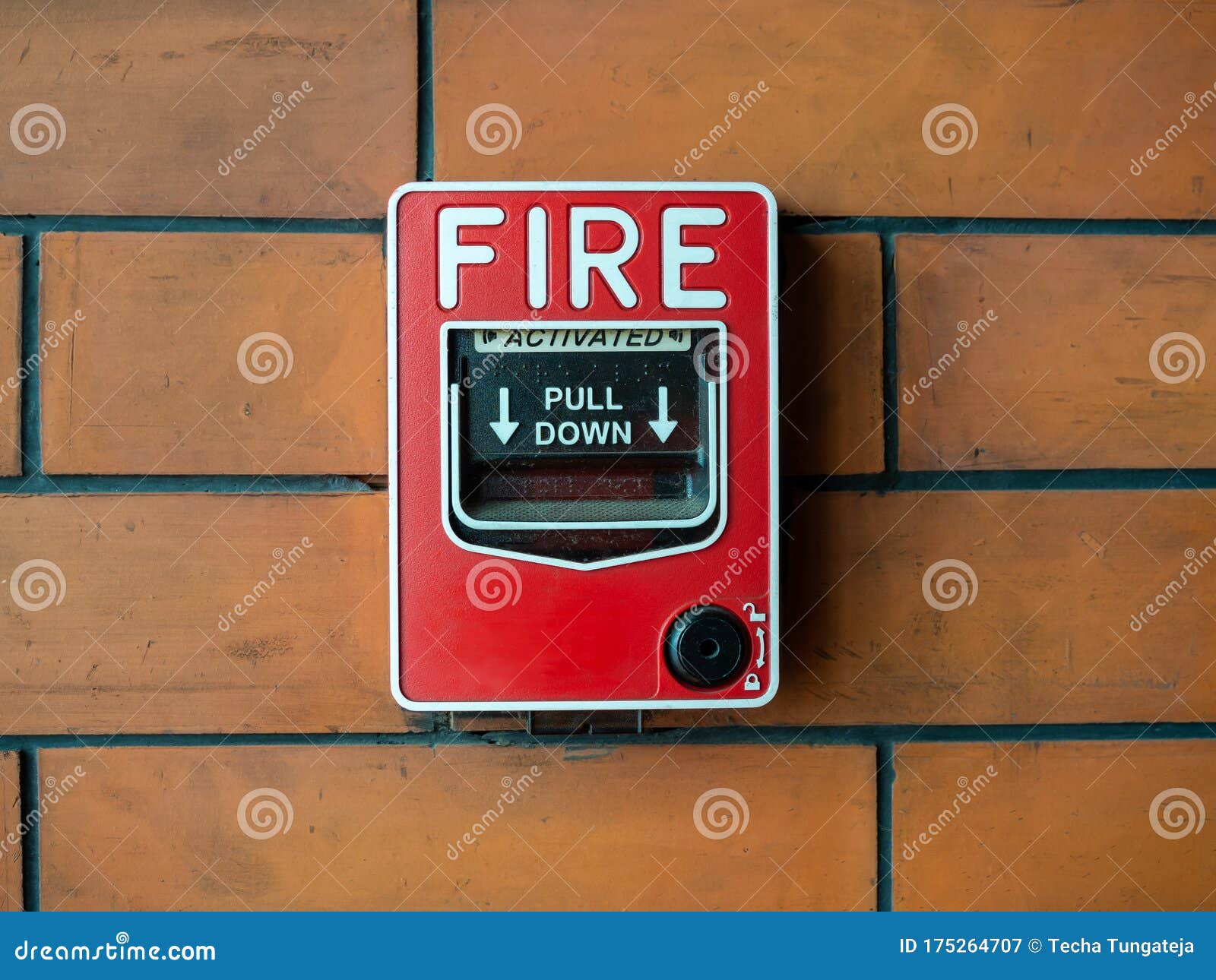 Red Manual Pull Fire Alarm Safety System. Pull Station Or Call Point ...