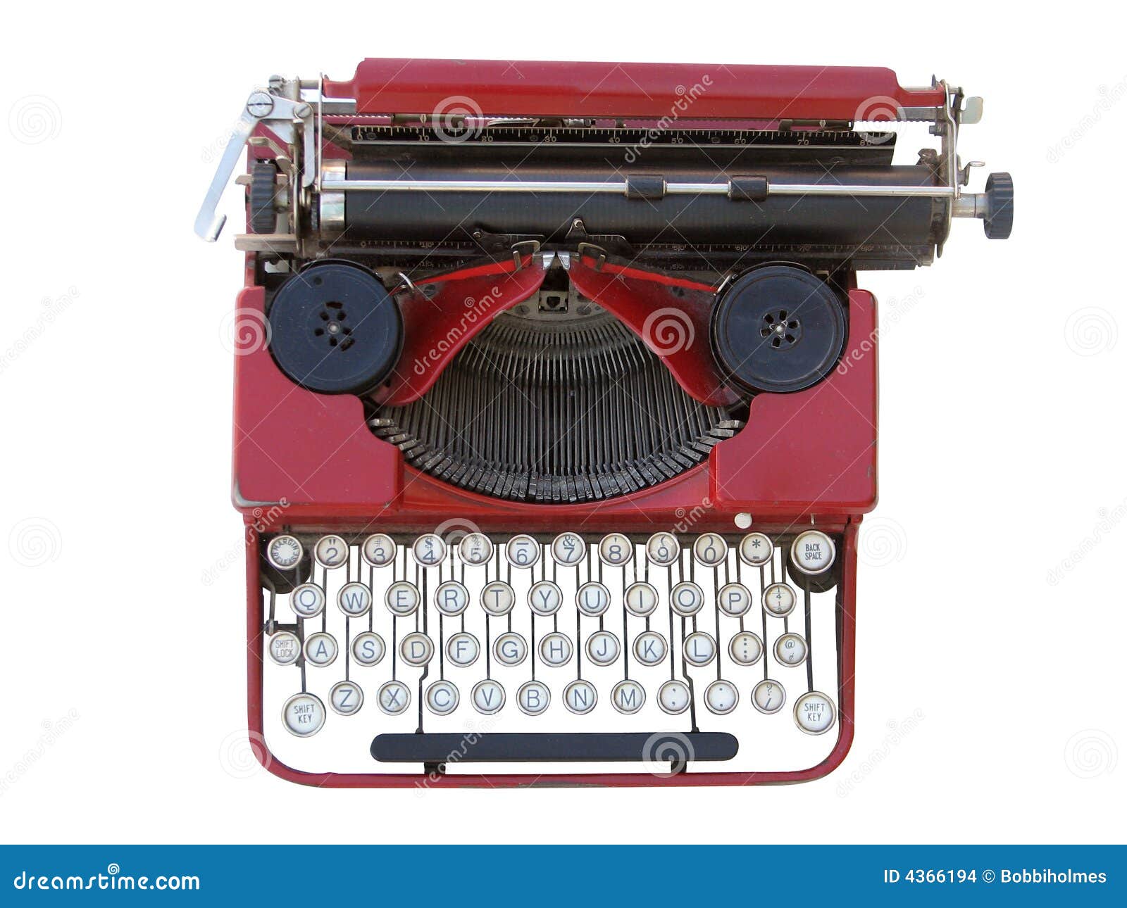 Red manual typewriter stock photo. Image of typewriter - 4366194