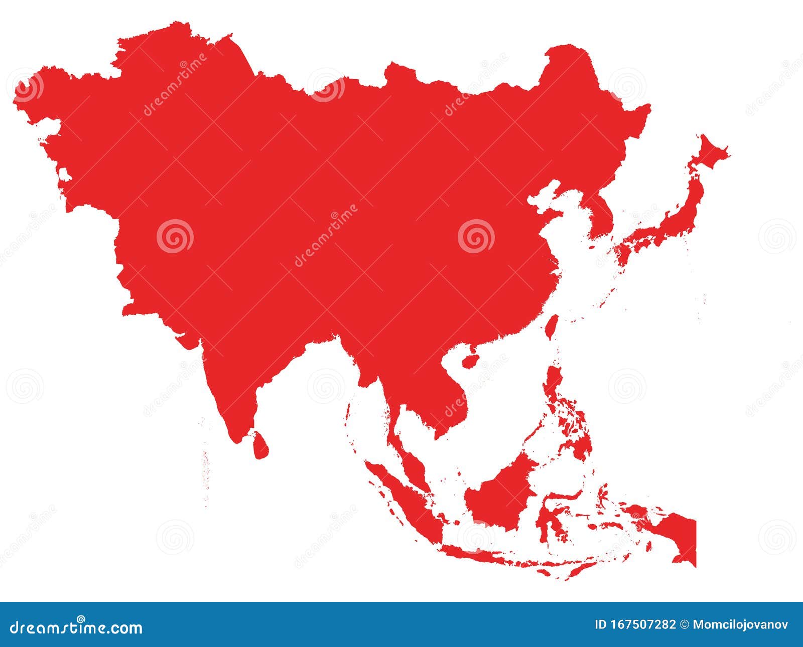 Red map of Asia stock vector. Illustration of european - 167507282