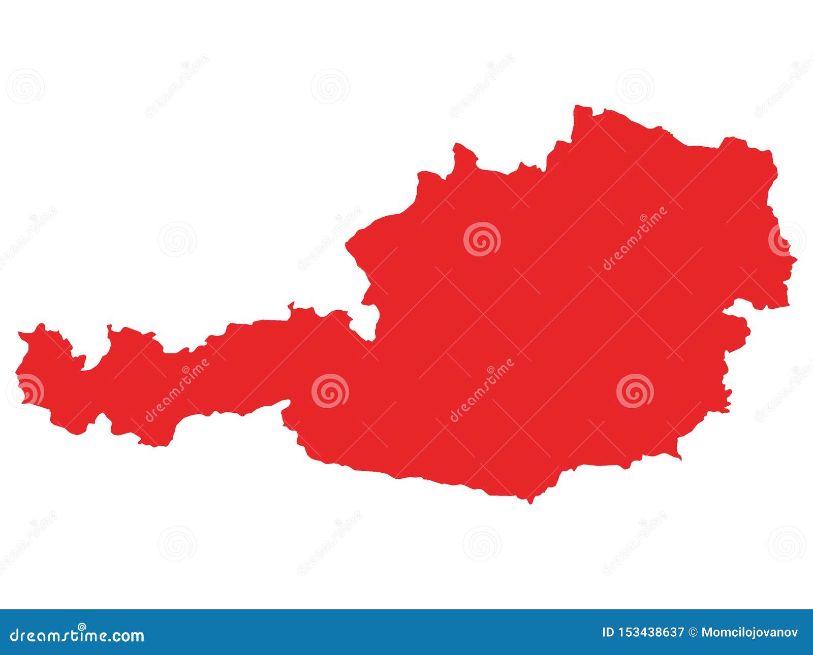 Red Map of European Country of Austria Stock Vector - Illustration of ...