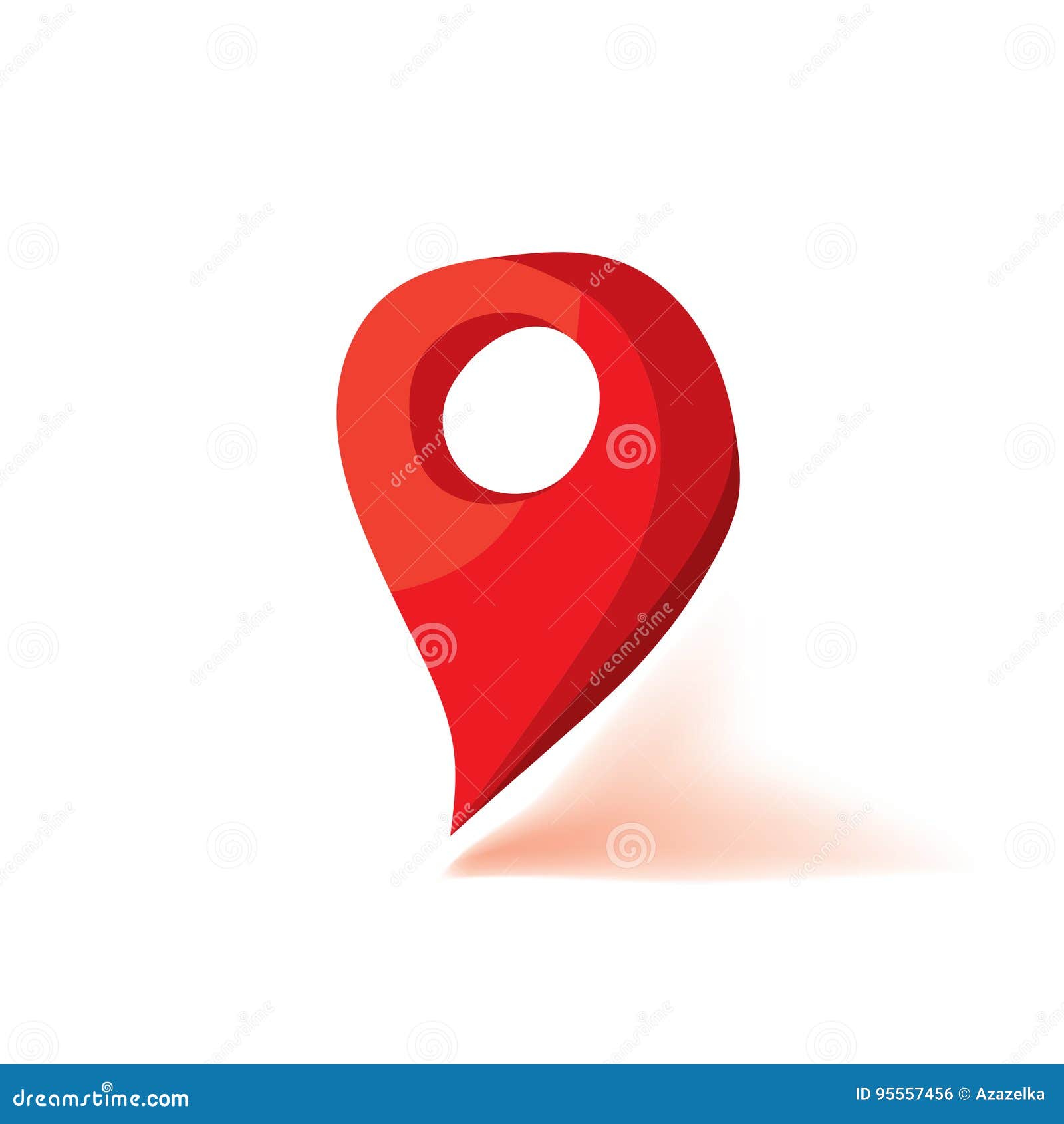 Red Map Marker Icon. Flat Vector. White . Stock Vector - Illustration ...