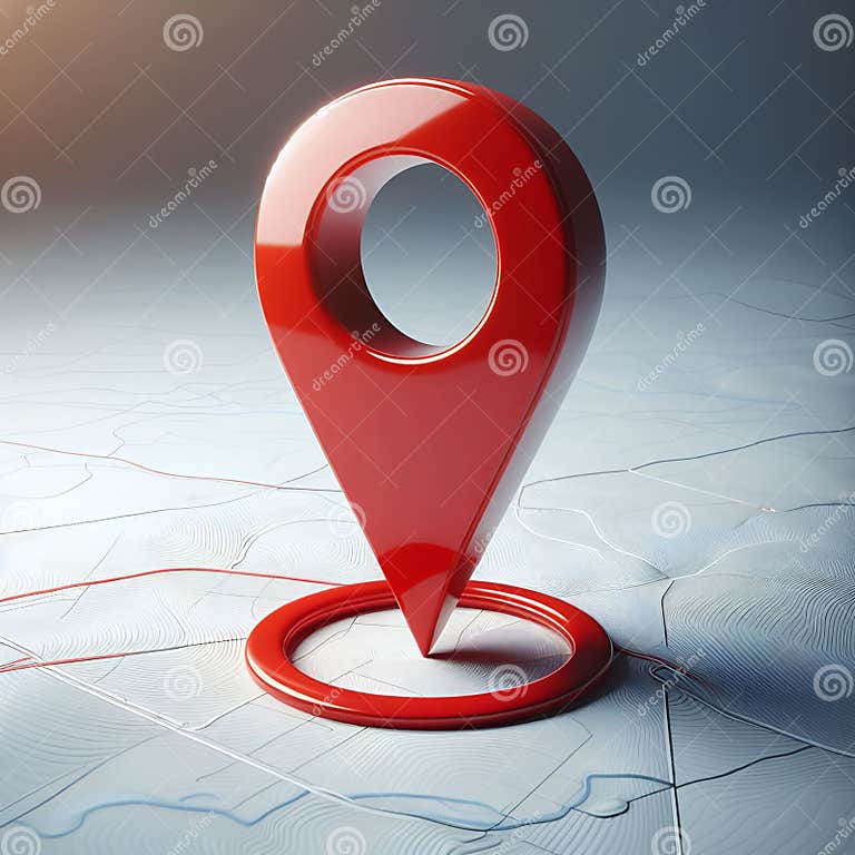 Ai Generated Red Map Marker Stock Image - Image of location, label ...
