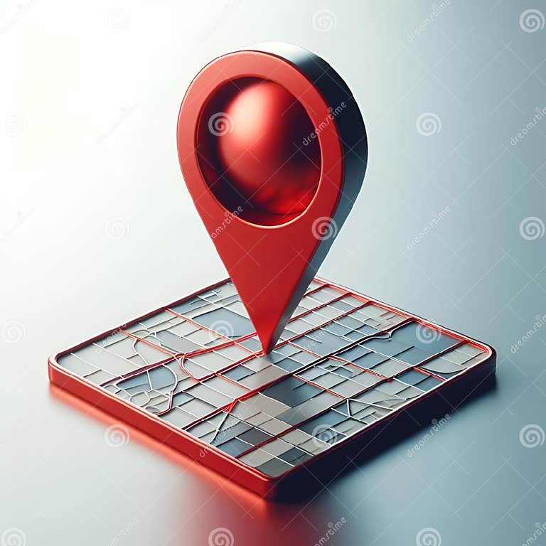 Ai Generated Red Map Marker Stock Illustration - Illustration of icon ...