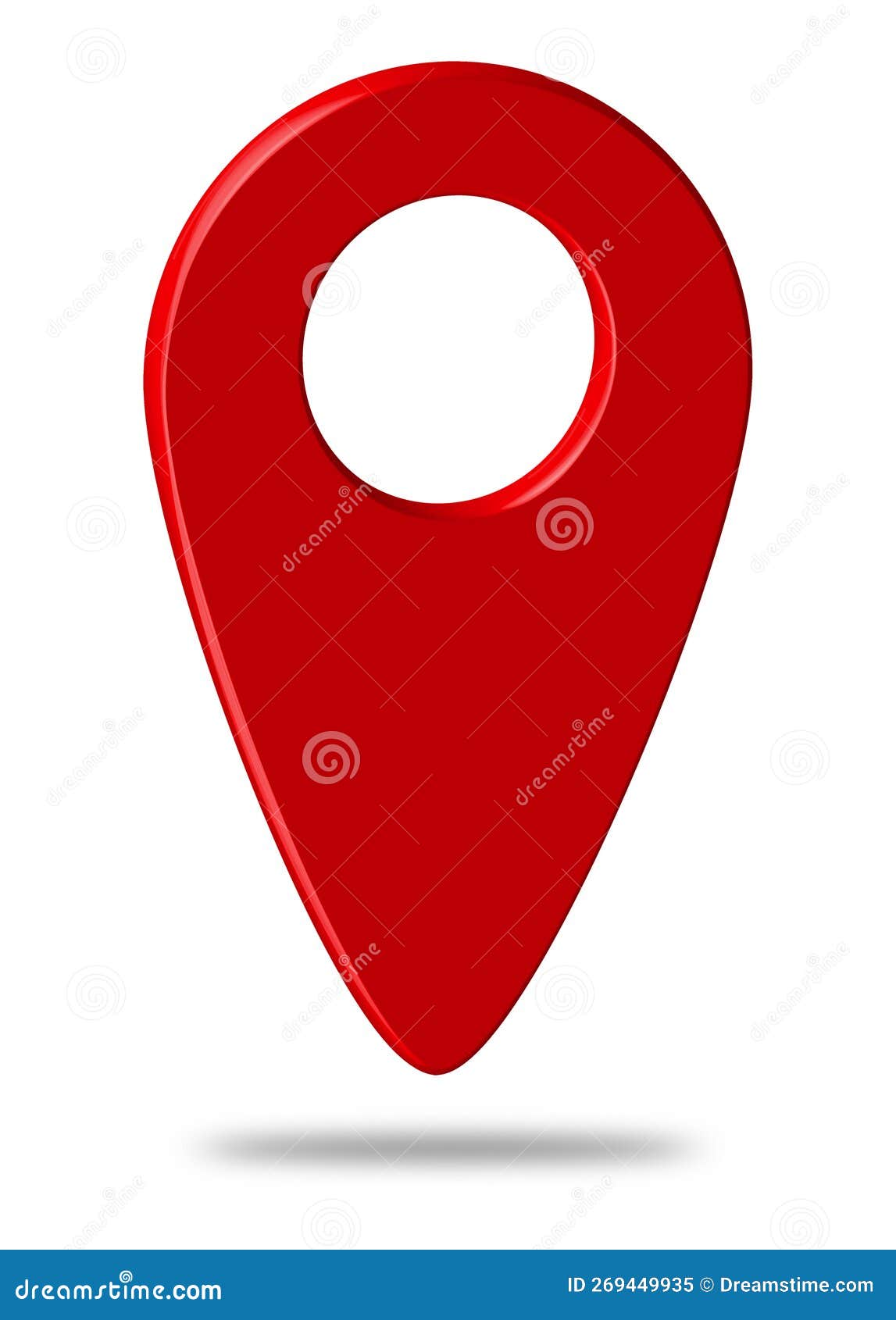 Red Map Marker on a White Background Stock Illustration - Illustration ...
