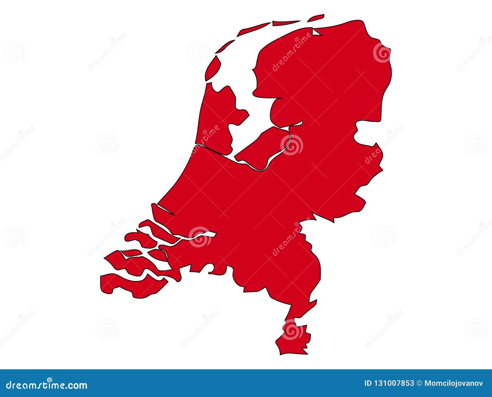 Red Map of the Netherlands stock vector. Illustration of country ...