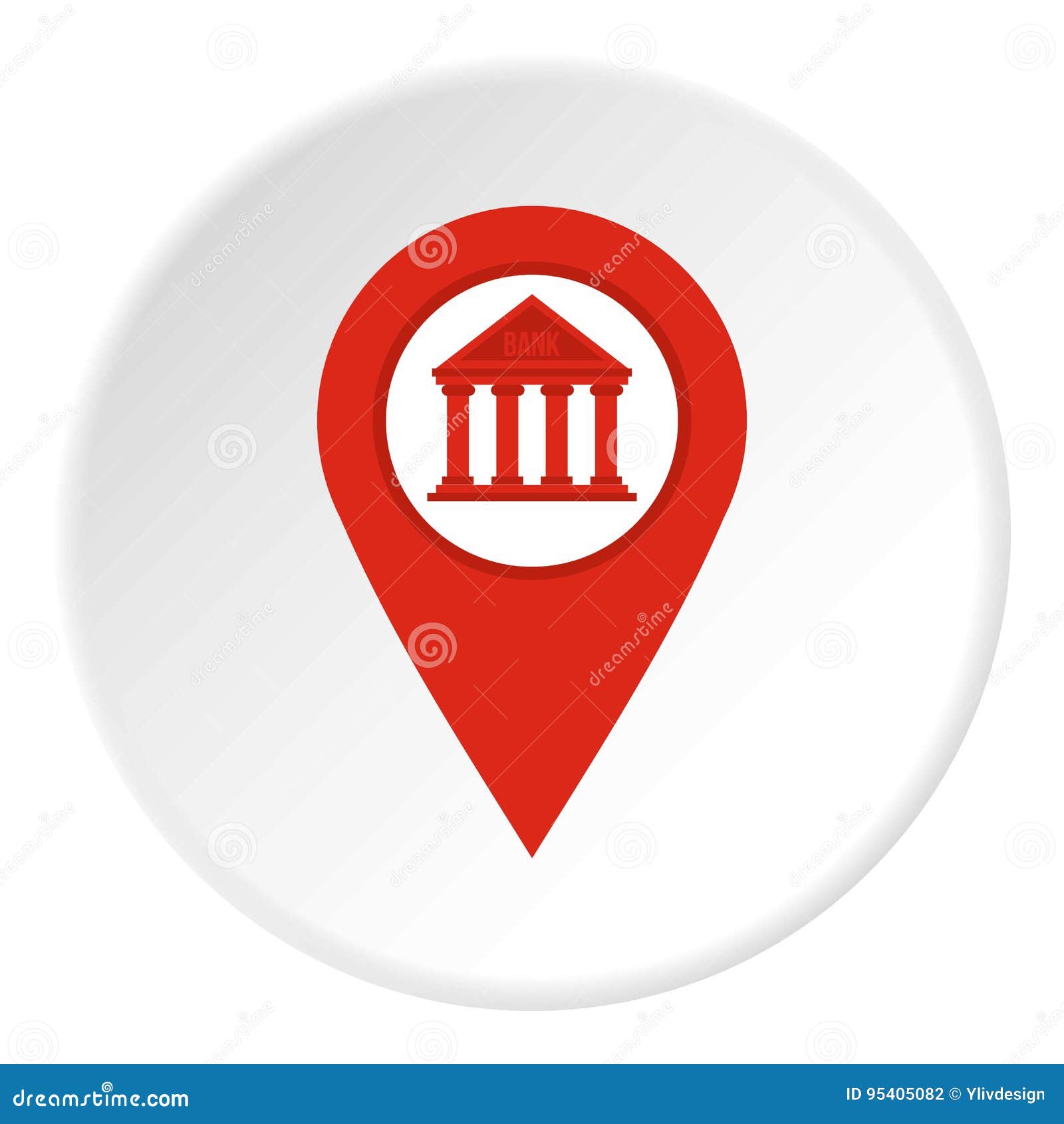 Red map pin icon circle stock vector. Illustration of internet - 95405082