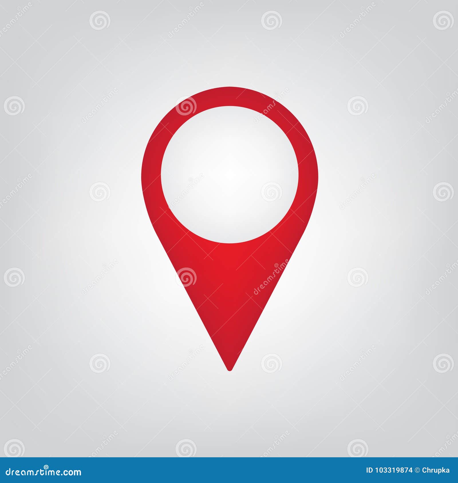 Red map pin icon stock vector. Illustration of grey - 103319874
