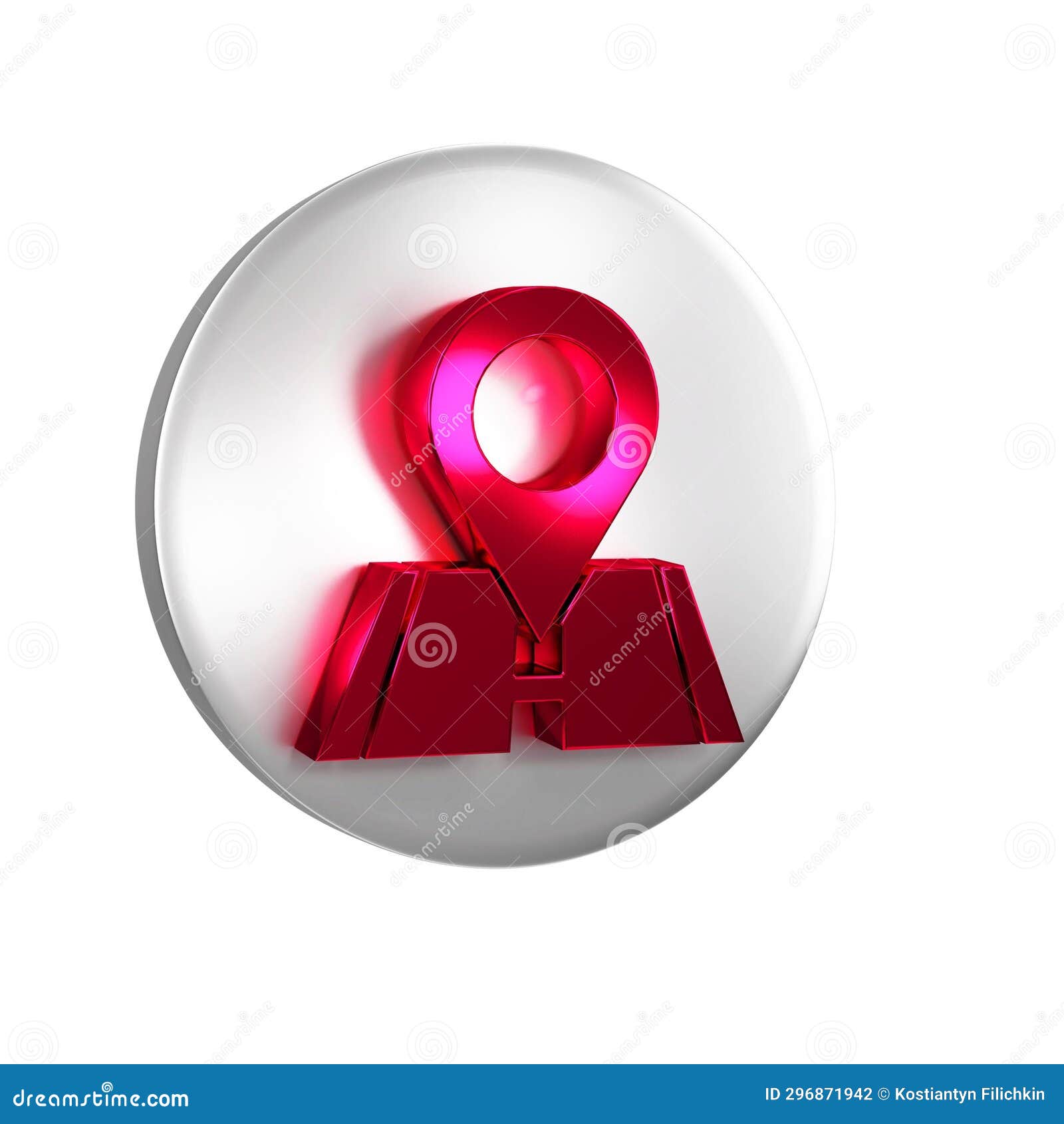 Red Map Pin Icon Isolated on Transparent Background. Navigation ...