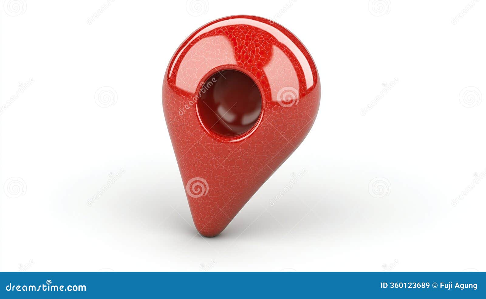 Red Map Pin Location Marker, Digital Rendering, White Background ...